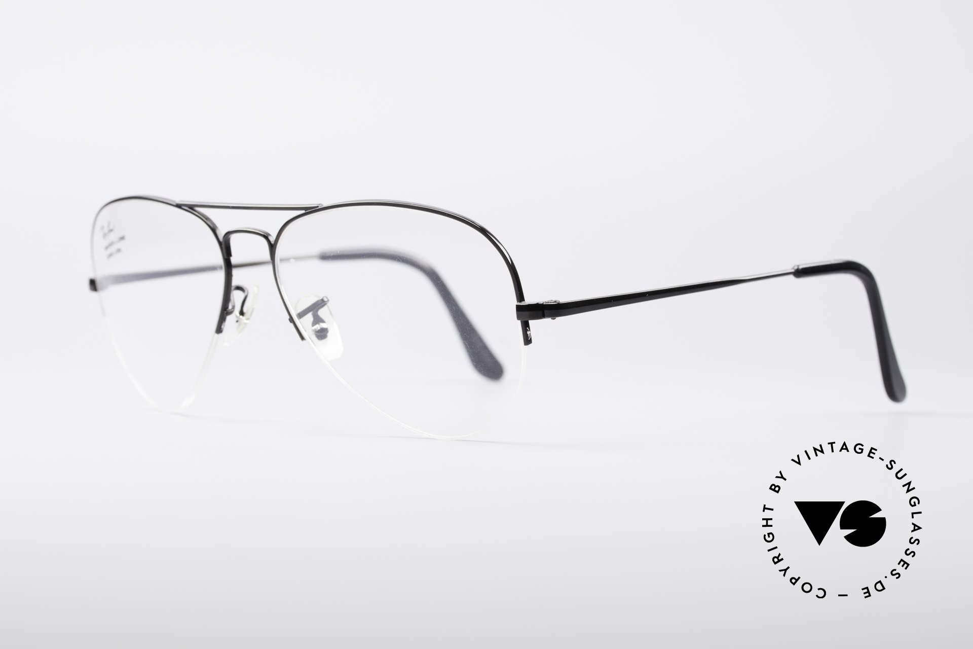 Glasses Ray Ban Aviator Half Rimless 80s Frame Vintage Sunglasses