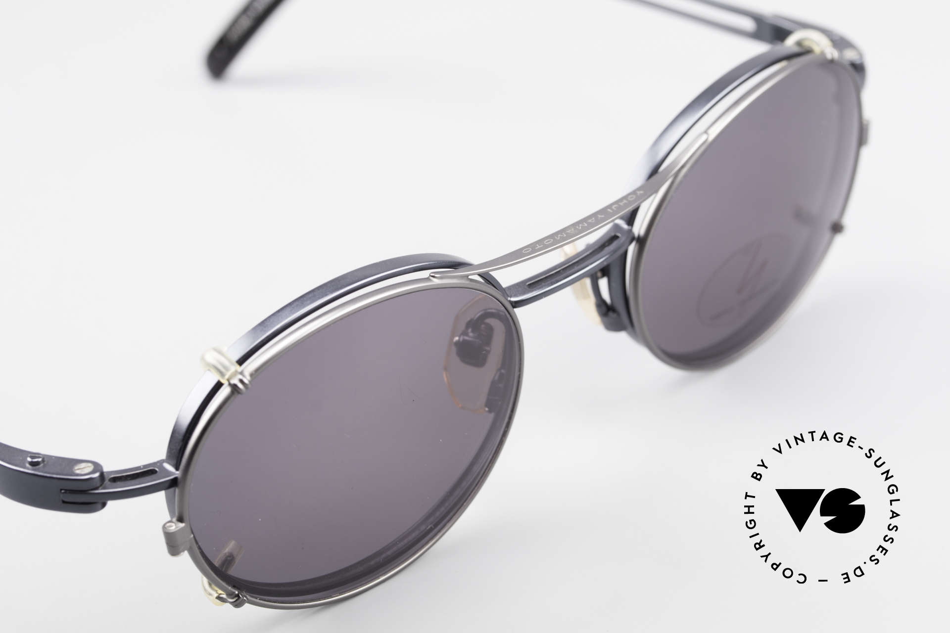 Sunglasses Yohji Yamamoto 51-6106 Oval Clip On Frame Blue Metal
