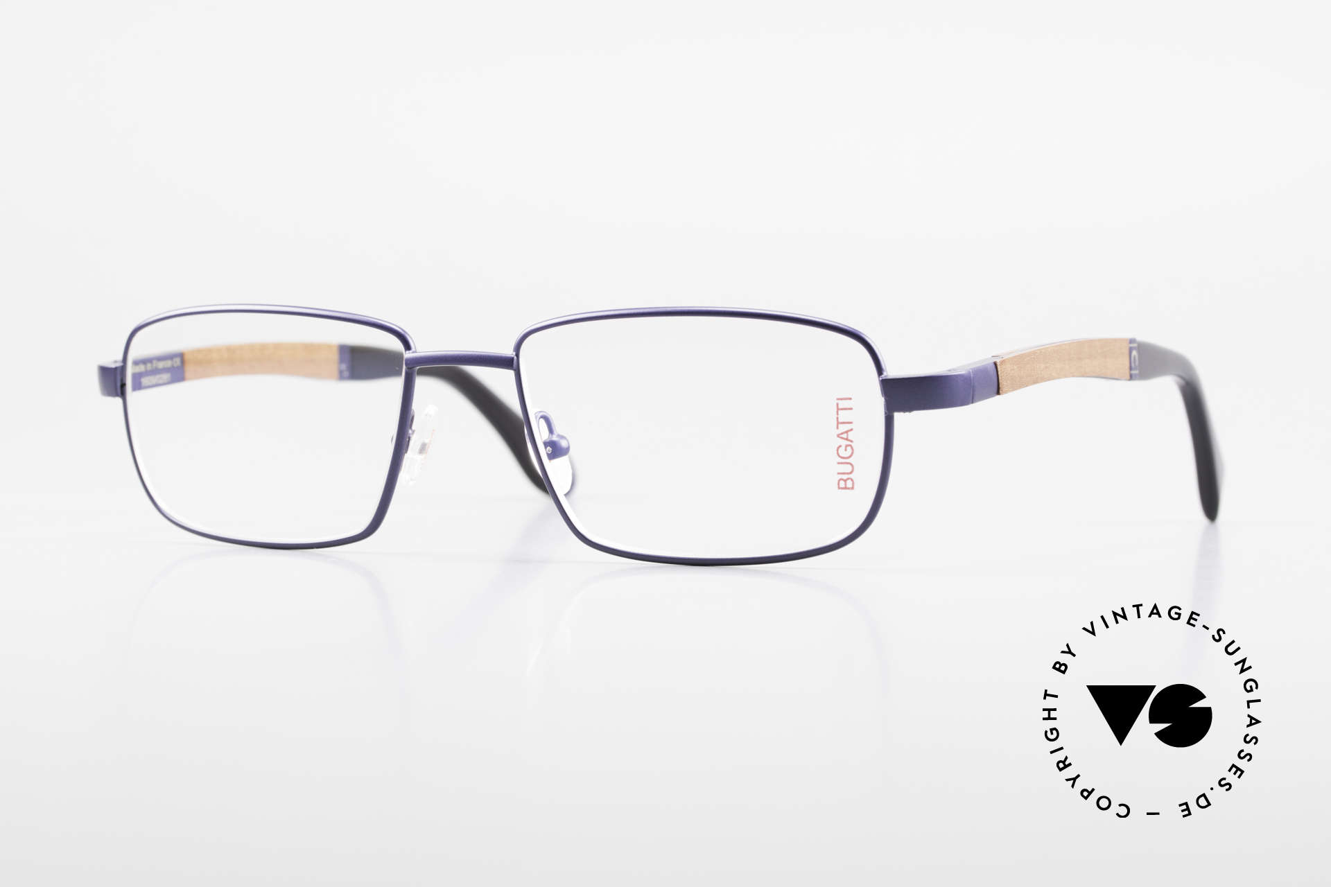 Glasses Bugatti 548 Pure Wood Frame Blue Navy M