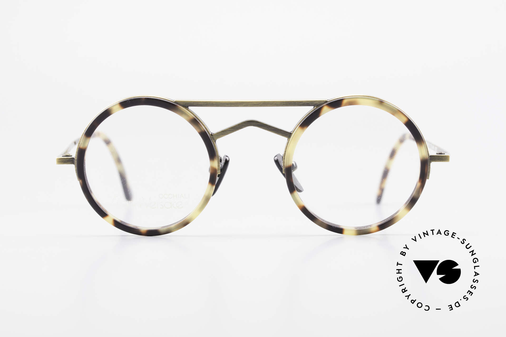 Glasses Gianni Versace 620 Round 90's Vintage Eyeglasses