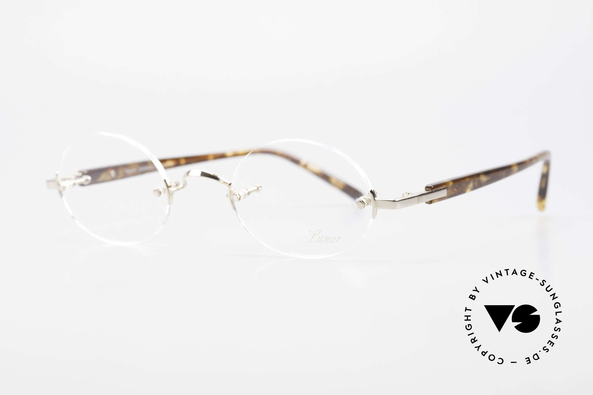 Glasses Lunor Classic Oval GP Oval Rimless Frame Gold Plated