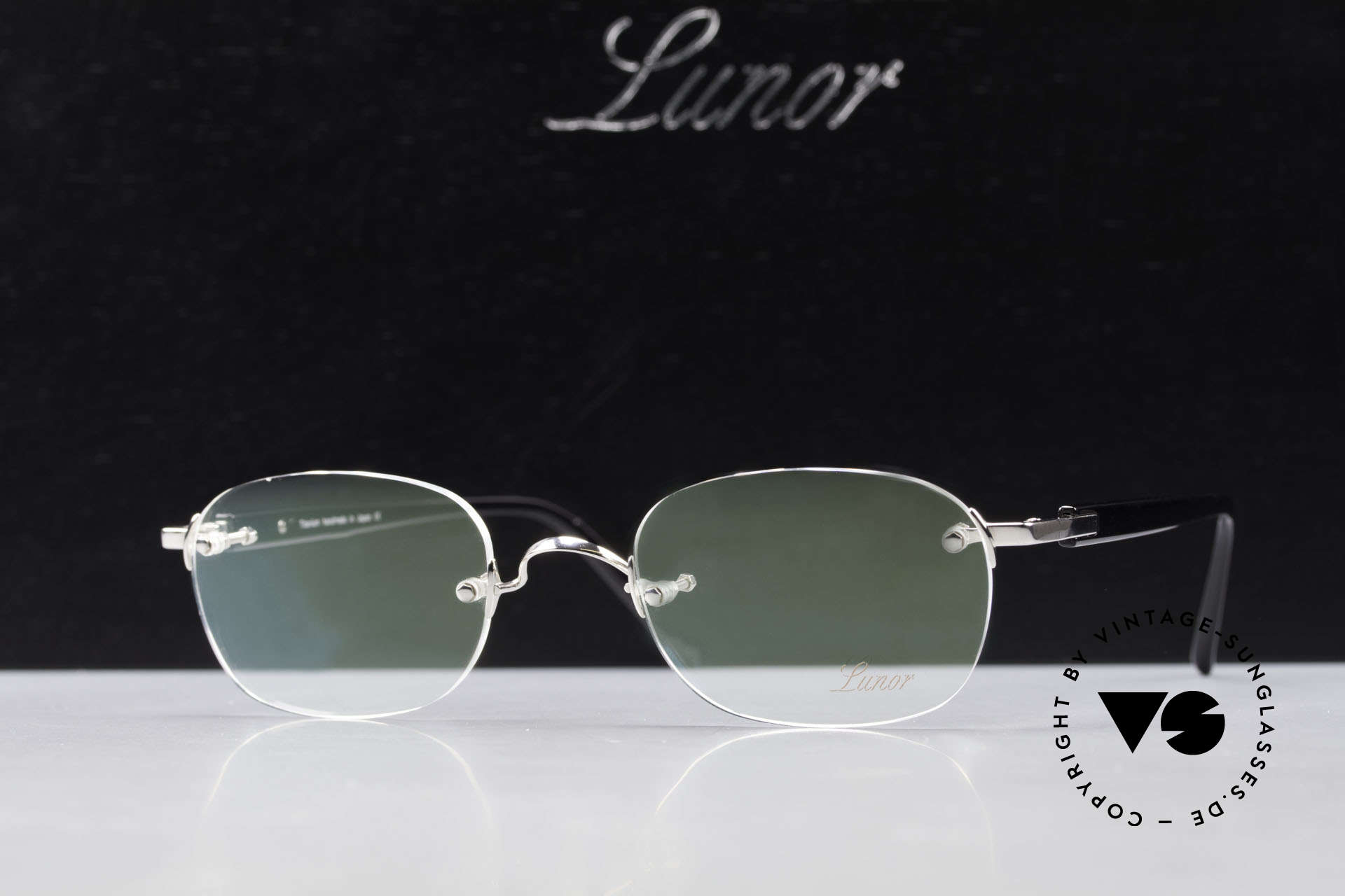 Glasses Lunor Classic V Anatomic PP Rimless Frame Platin Plated