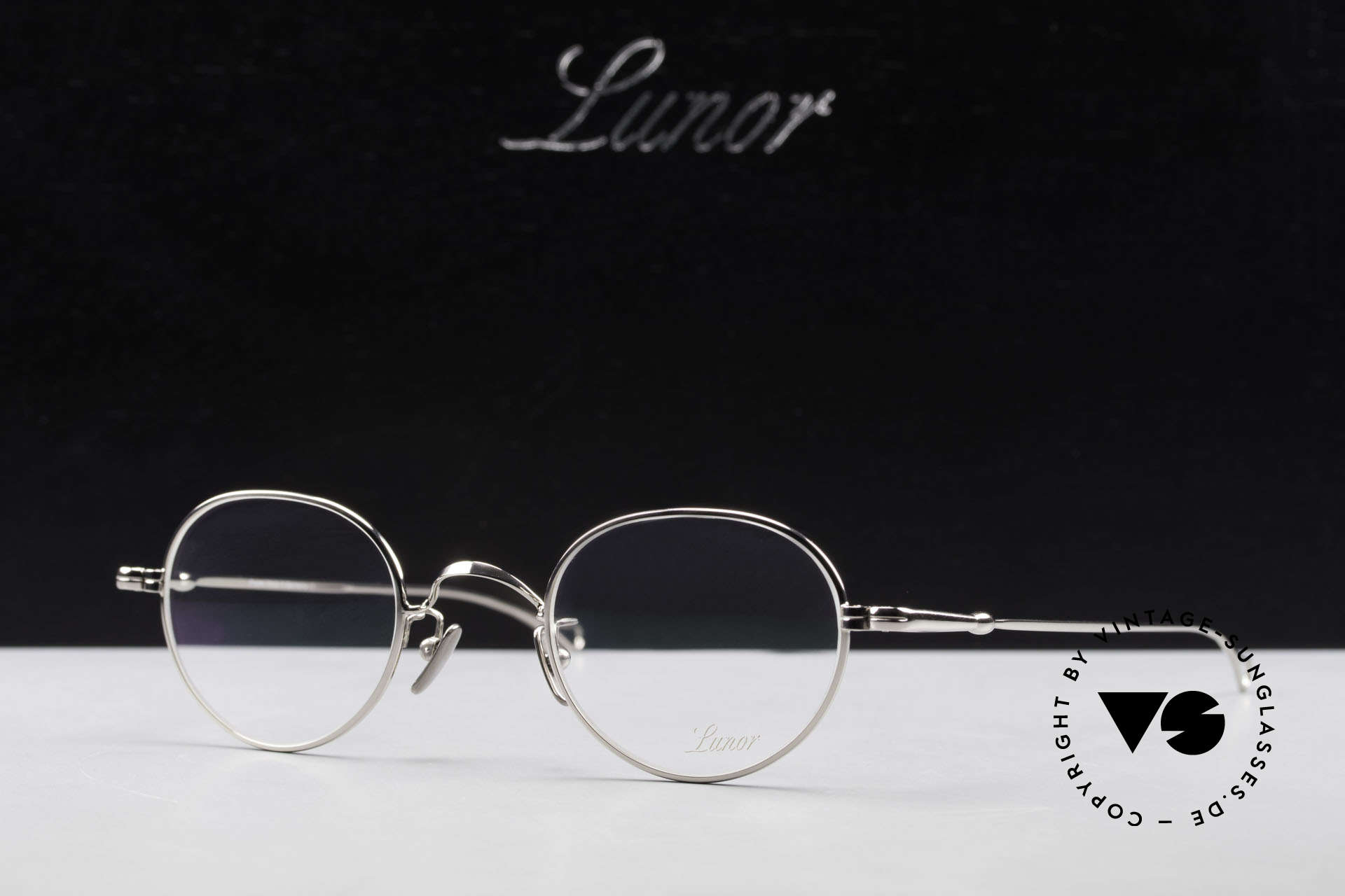 Glasses Lunor V 108 Panto Frame Platinum Plated