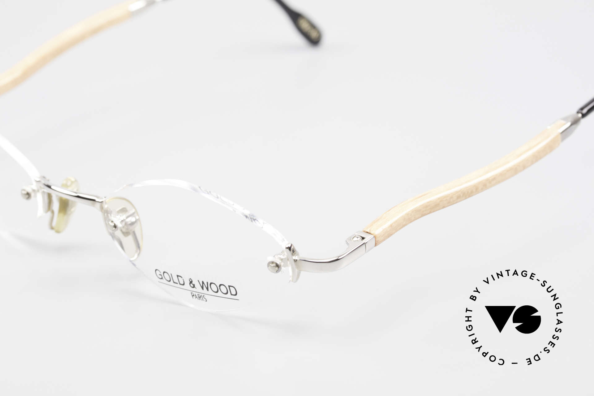 Glasses Gold And Wood S02 Luxury Rimless Spectacles