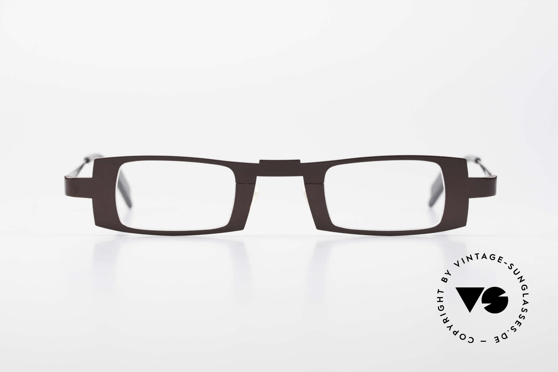 Glasses Theo Belgium Michael Square Titanium Glasses Claret