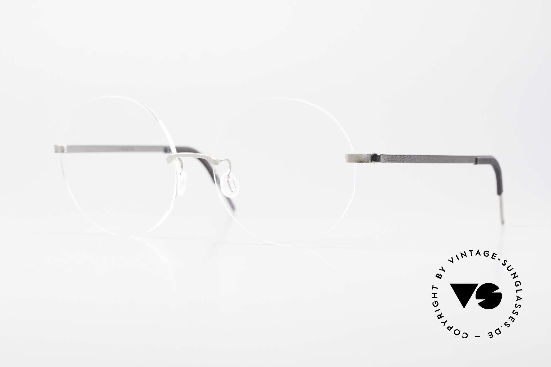 Glasses Lindberg 2341 Strip Titan Big Round Titan Frame Rimless