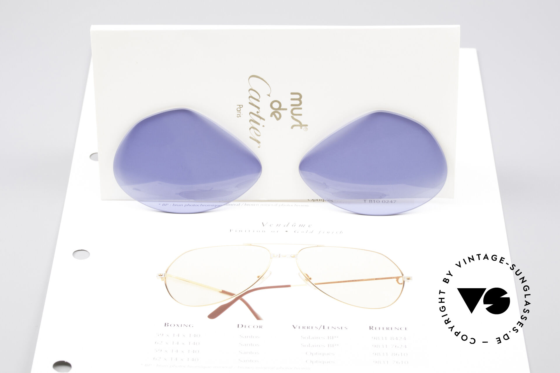 Sunglasses Cartier Vendome Lenses - L Navy Blue Sun Lenses