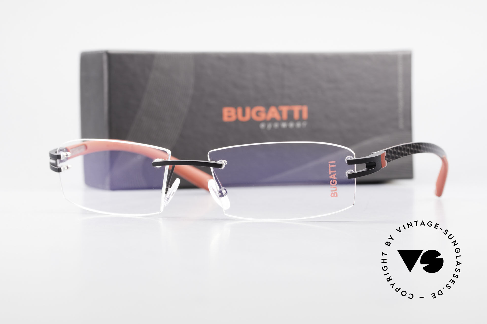 Glasses Bugatti 464 Rimless Luxury Glasses Carbon