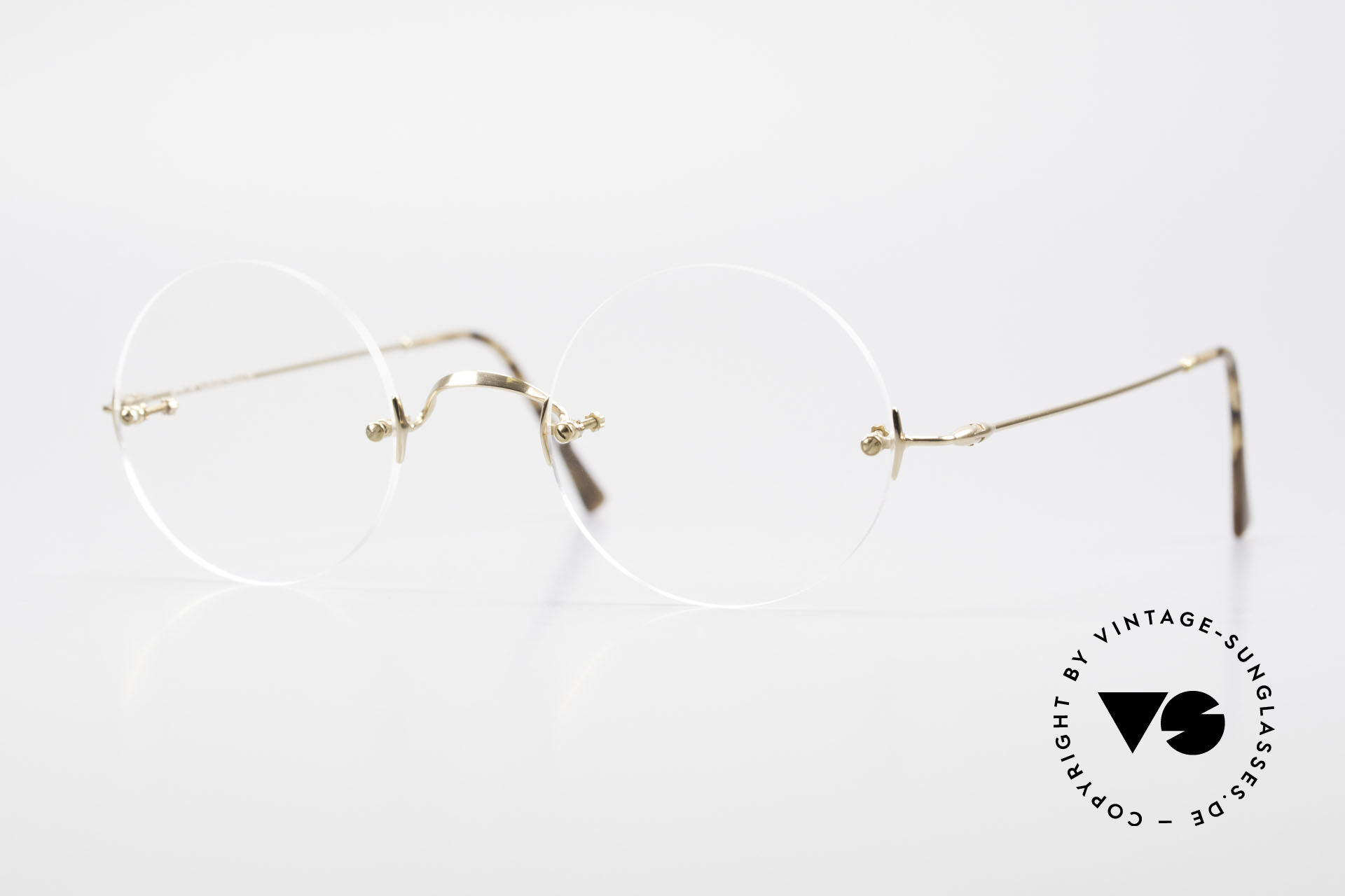 Glasses Lunor Classic Round GP Steve Jobs Glasses Rimless Gold