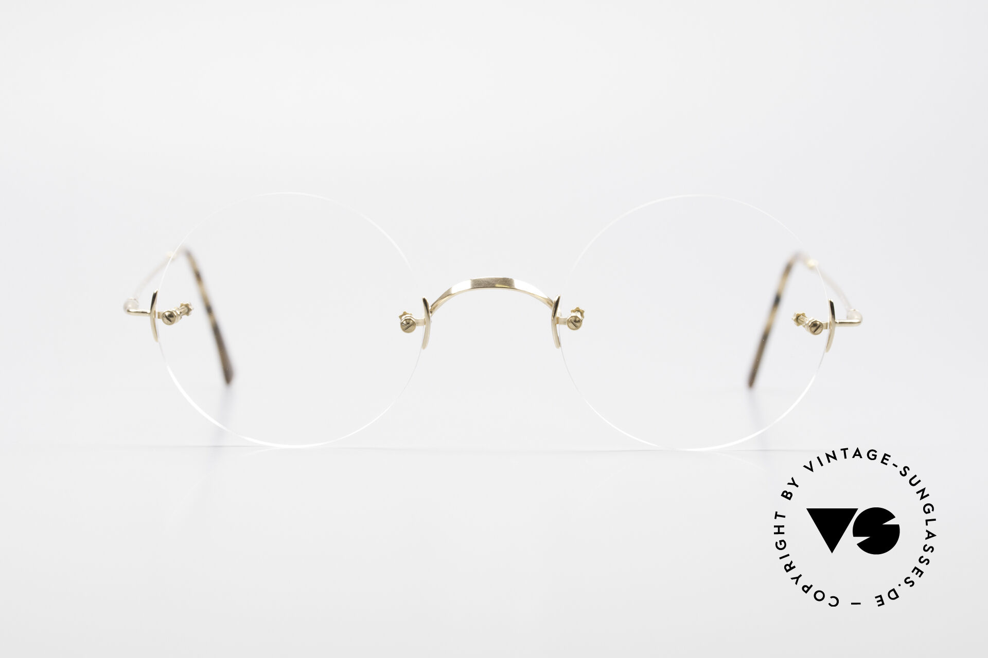 Glasses Lunor Classic Round GP Steve Jobs Glasses Rimless Gold