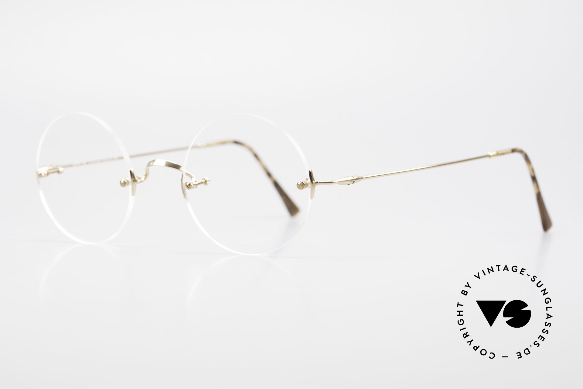 Glasses Lunor Classic Round GP Steve Jobs Glasses Rimless Gold