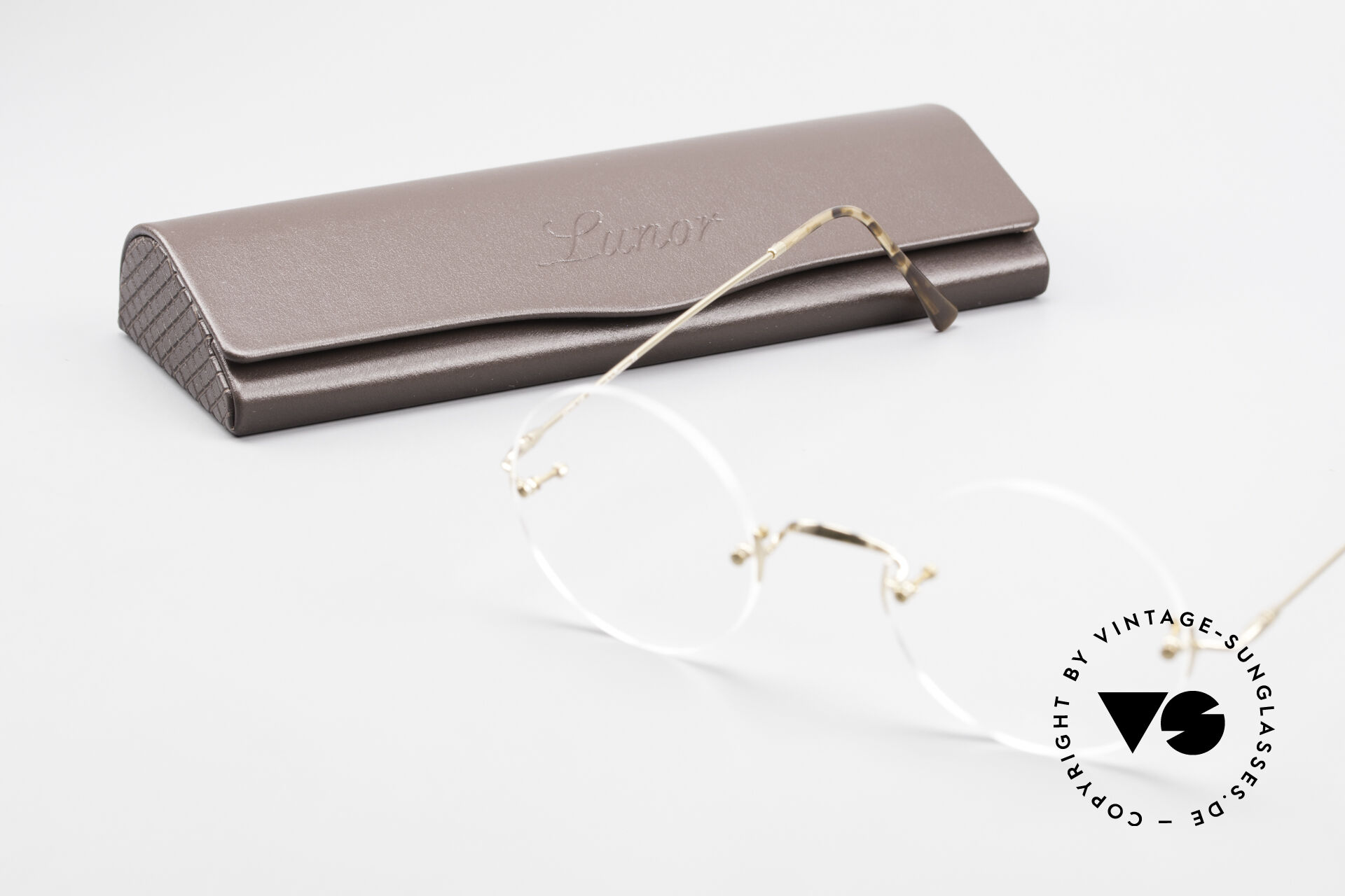 Glasses Lunor Classic Round GP Steve Jobs Glasses Rimless Gold