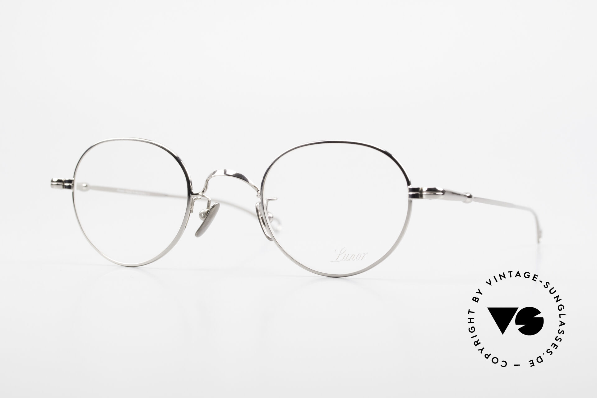 Glasses Lunor V 108 Panto Frame Platinum Plated