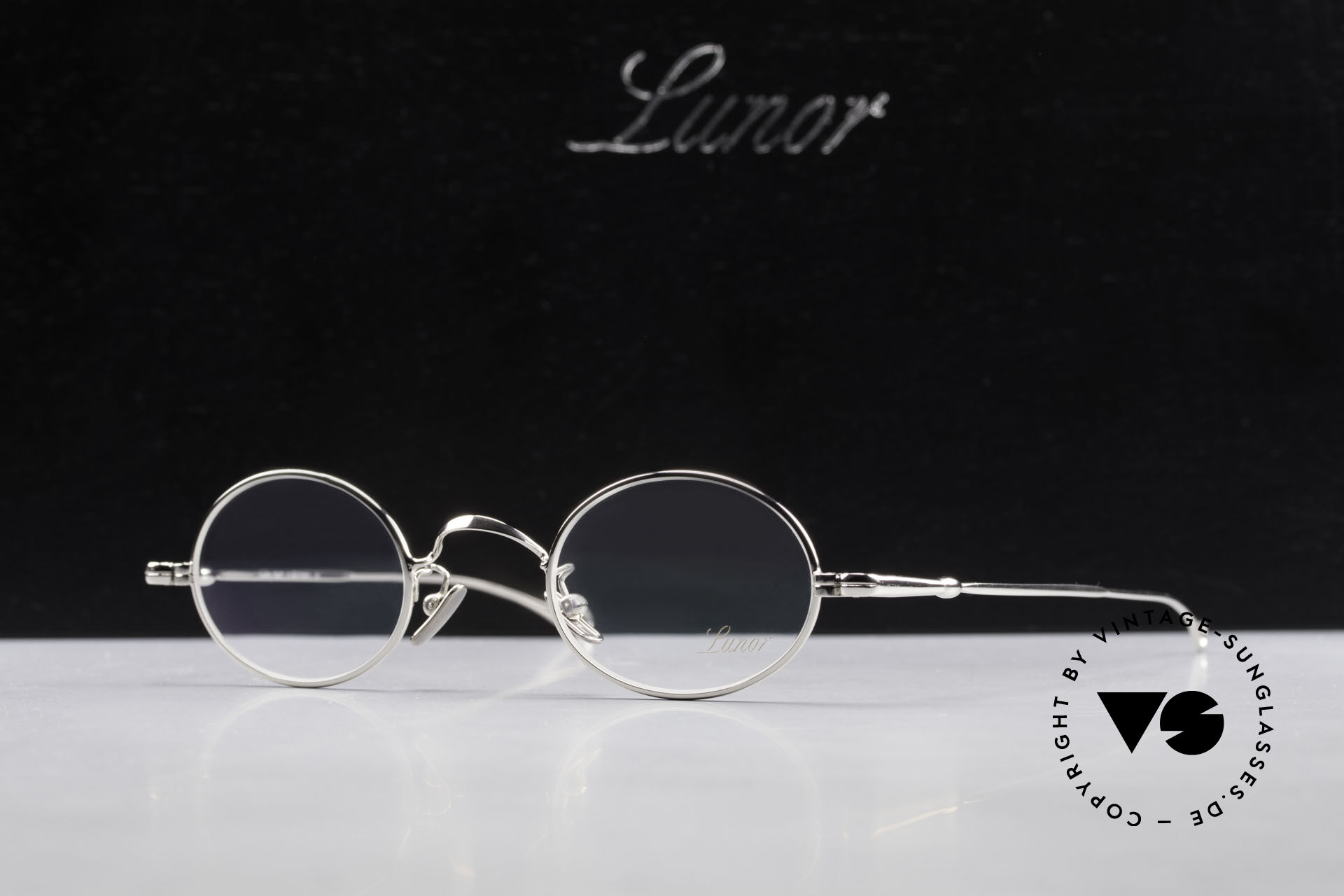 Glasses Lunor V 100 Oval Vintage Specs Platinum