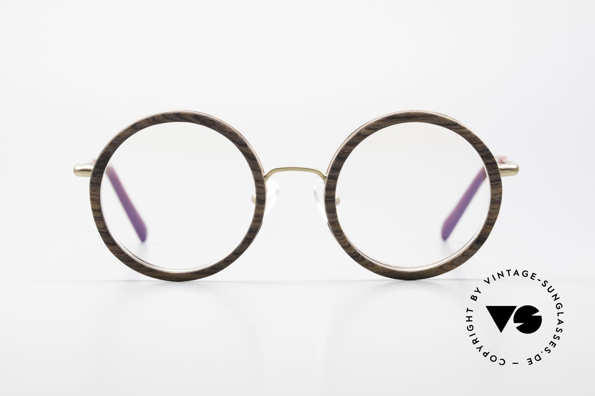 Glasses Kerbholz Rudolph Round Wood Frame Teak Wood