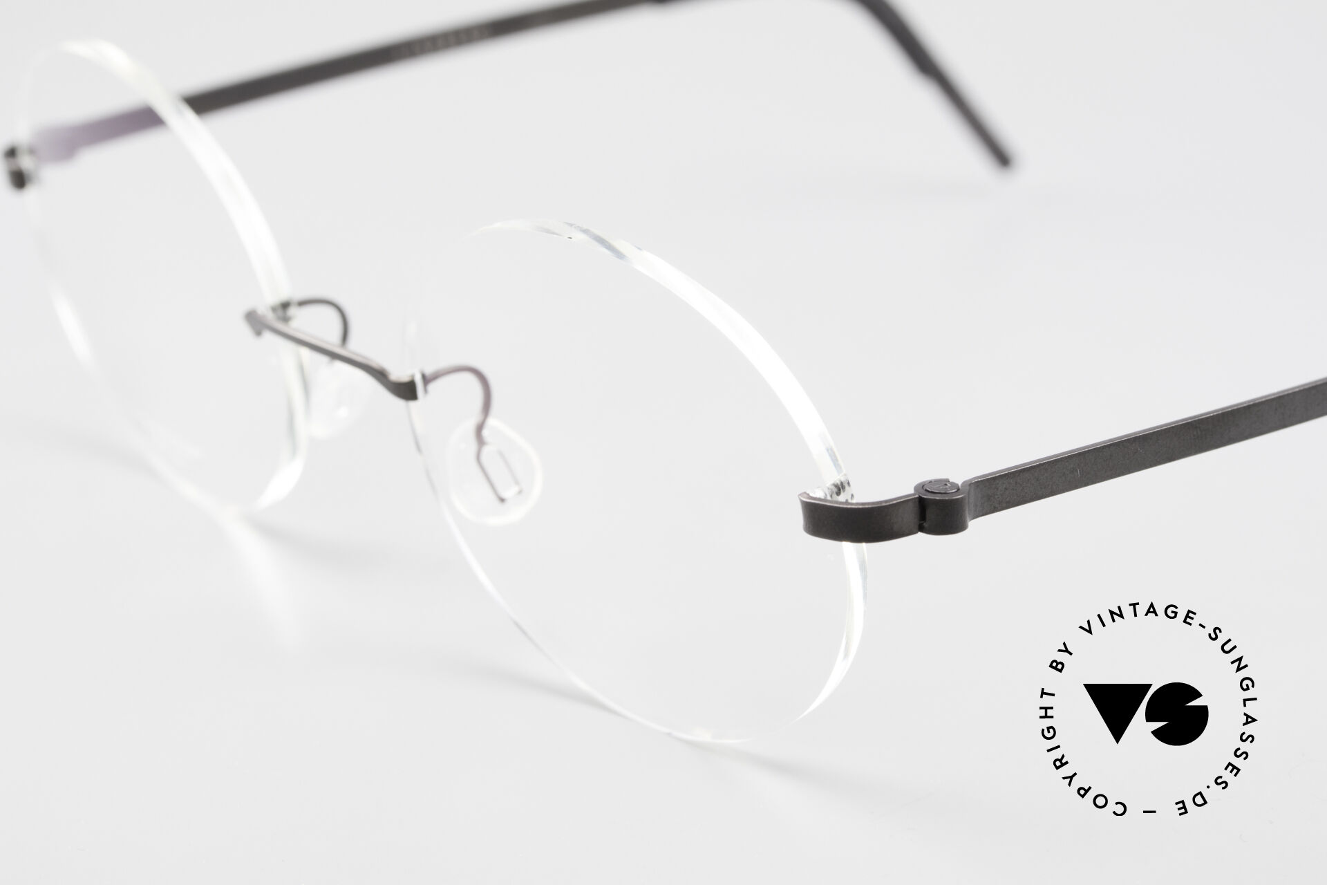 Glasses Lindberg 2293 Strip Titan Round Oval Titan Frame Rimless