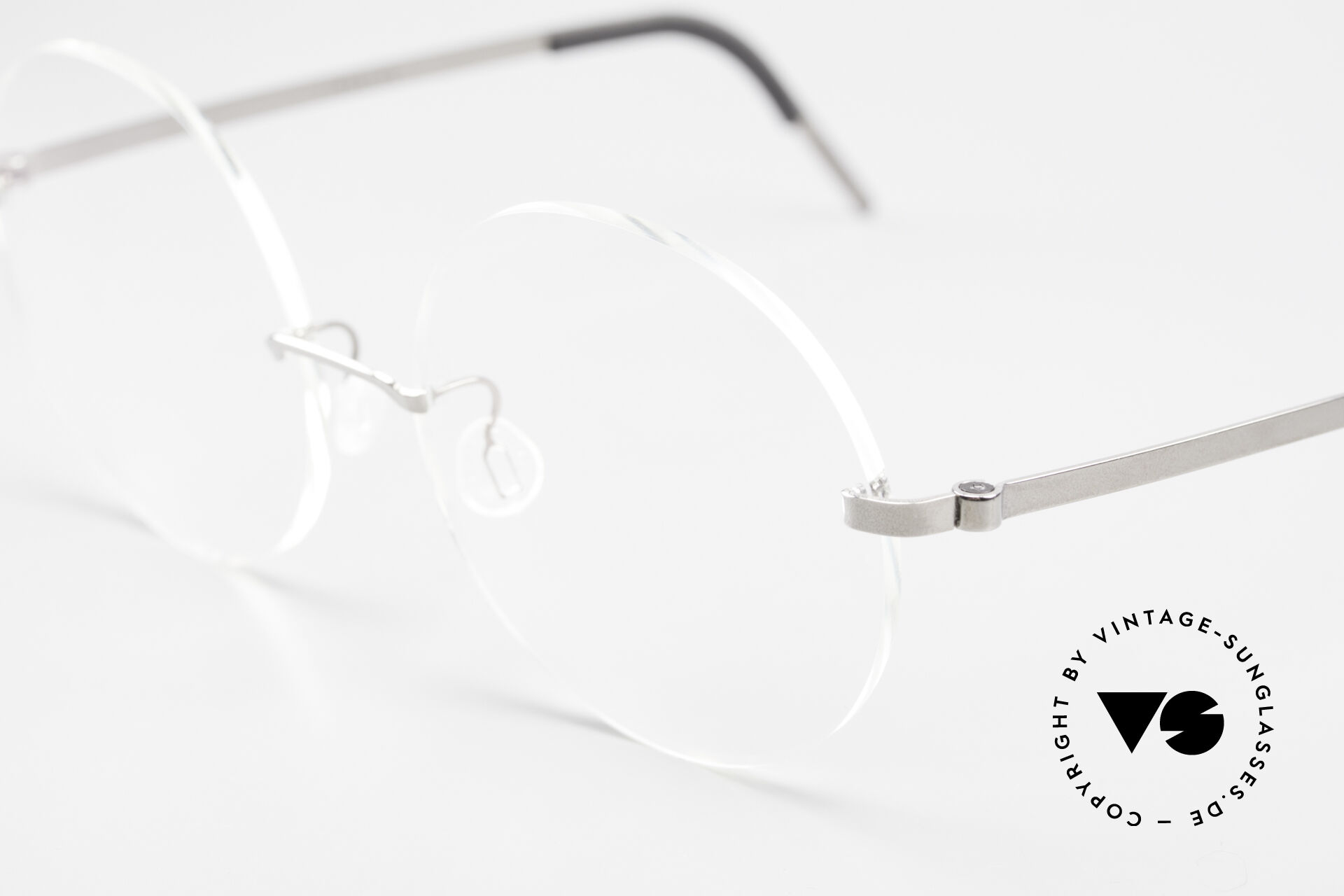 Glasses Lindberg 2341 Strip Titan Big Round Titan Frame Rimless