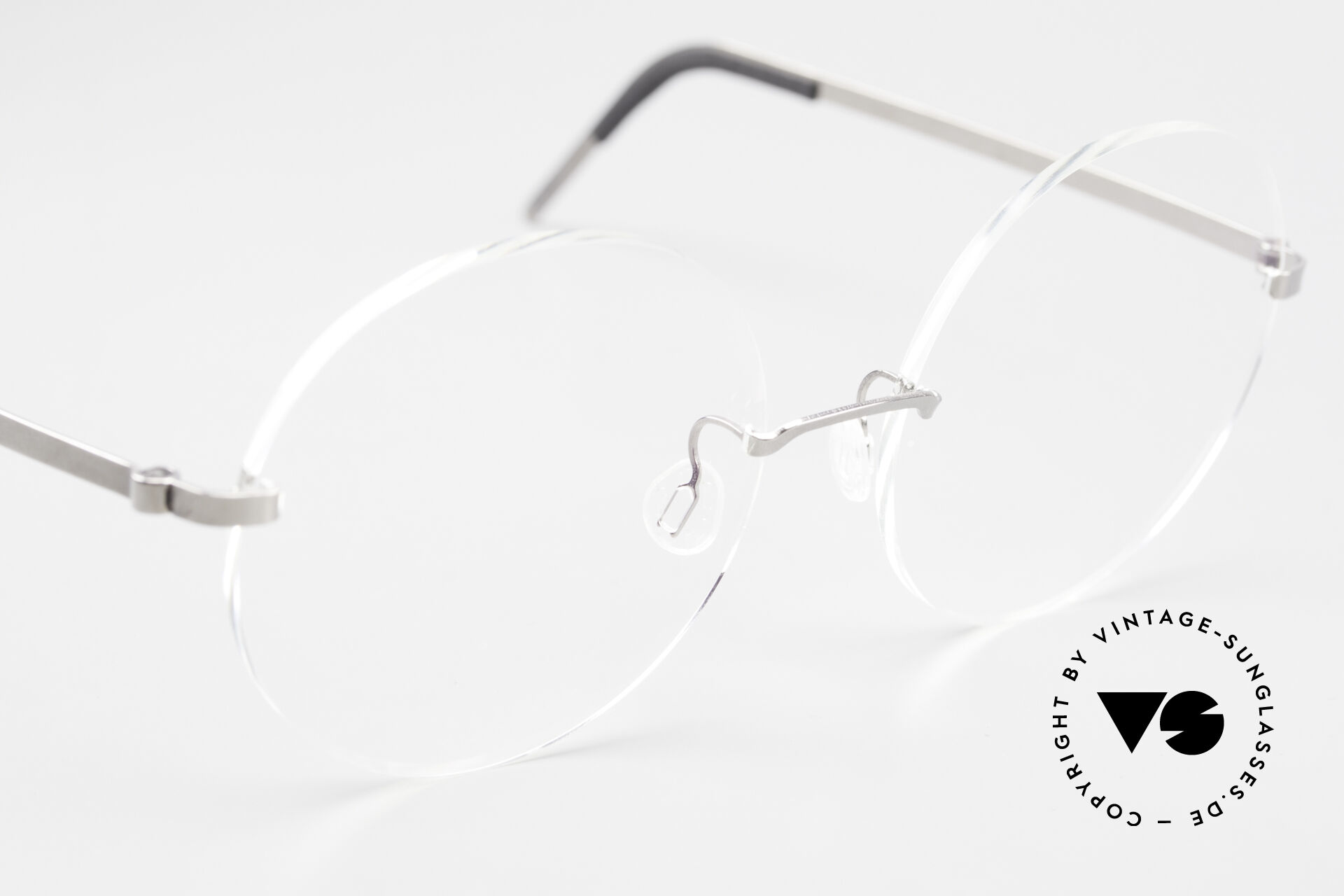 Glasses Lindberg 2341 Strip Titan Big Round Titan Frame Rimless