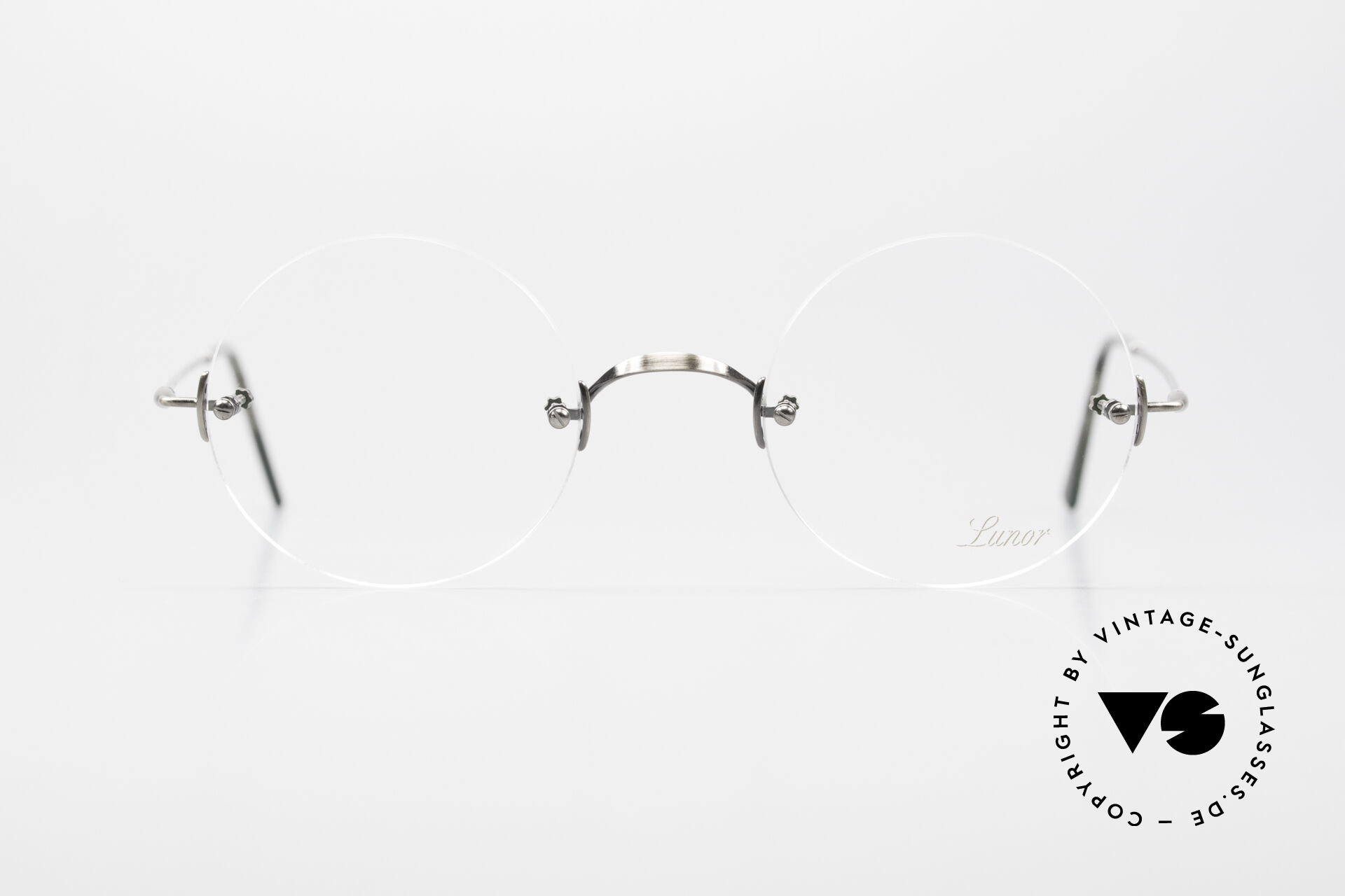 Glasses Lunor Classic Round AS Steve Jobs Glasses Antique Silver