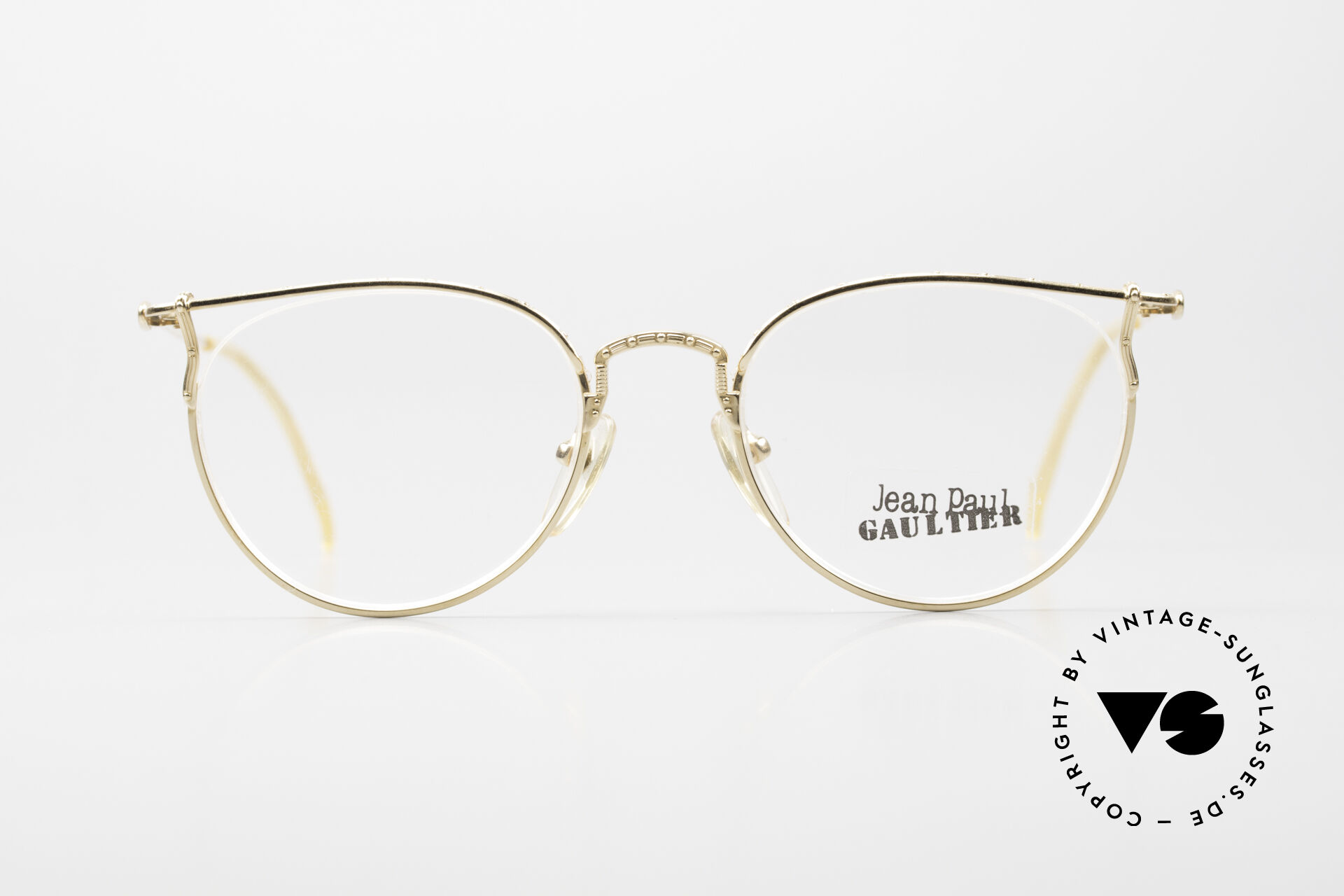 Glasses Jean Paul Gaultier 55-3177 Gold Plated Vintage Frame 90's