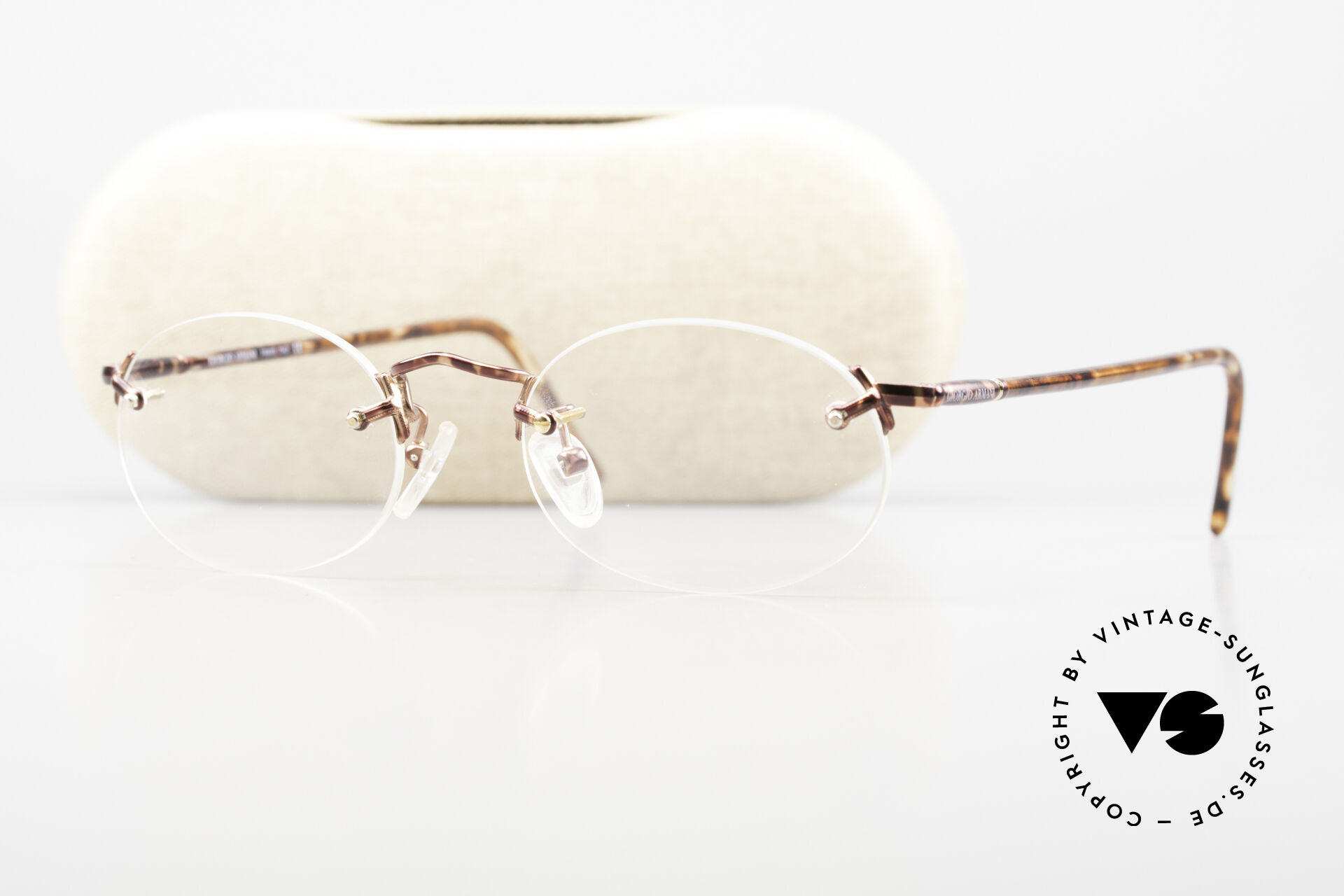Glasses Giorgio Armani 195 Rimless Vintage Frame Oval