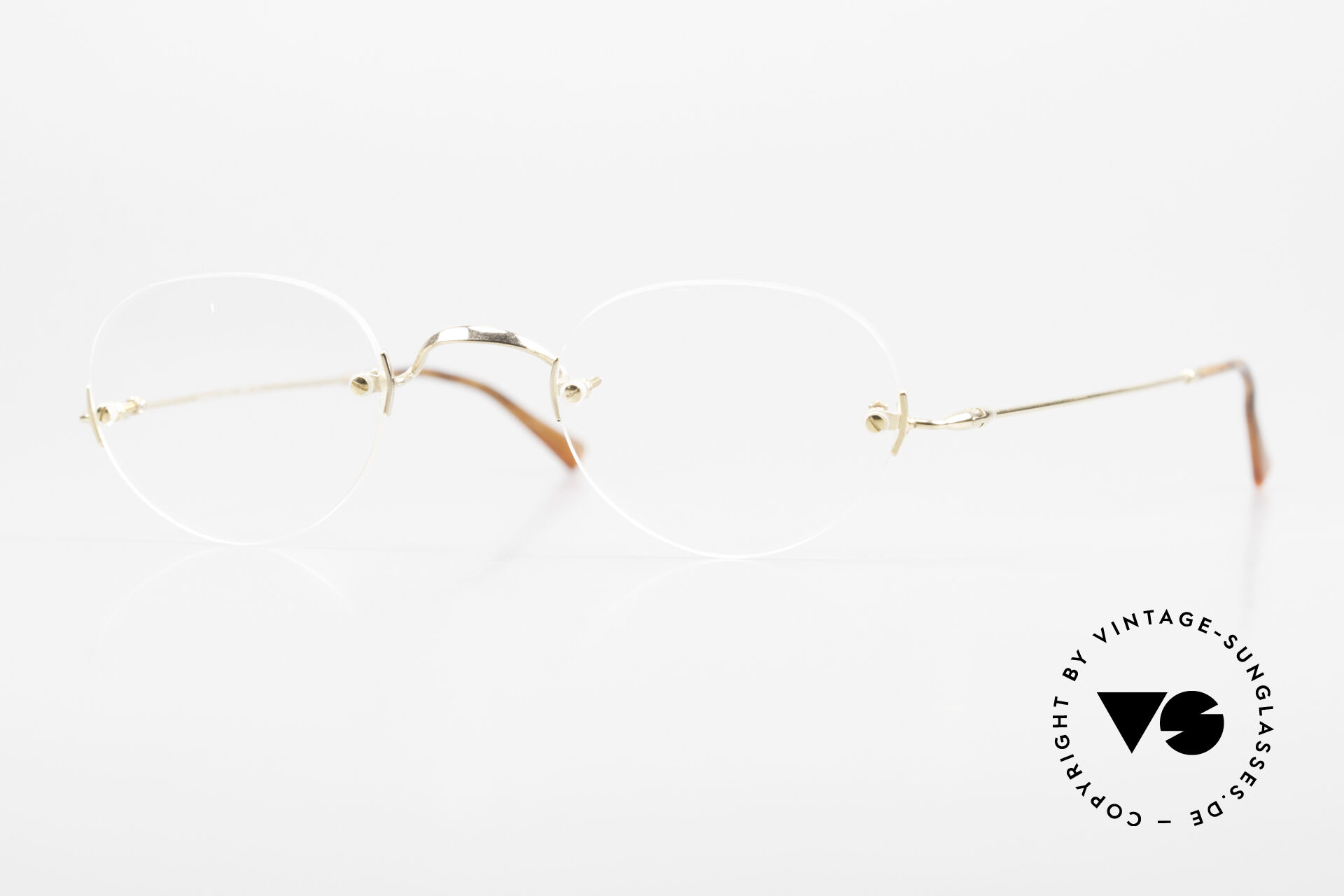 Glasses Lunor Classic Panto GP Rimless Eyeglasses Gold