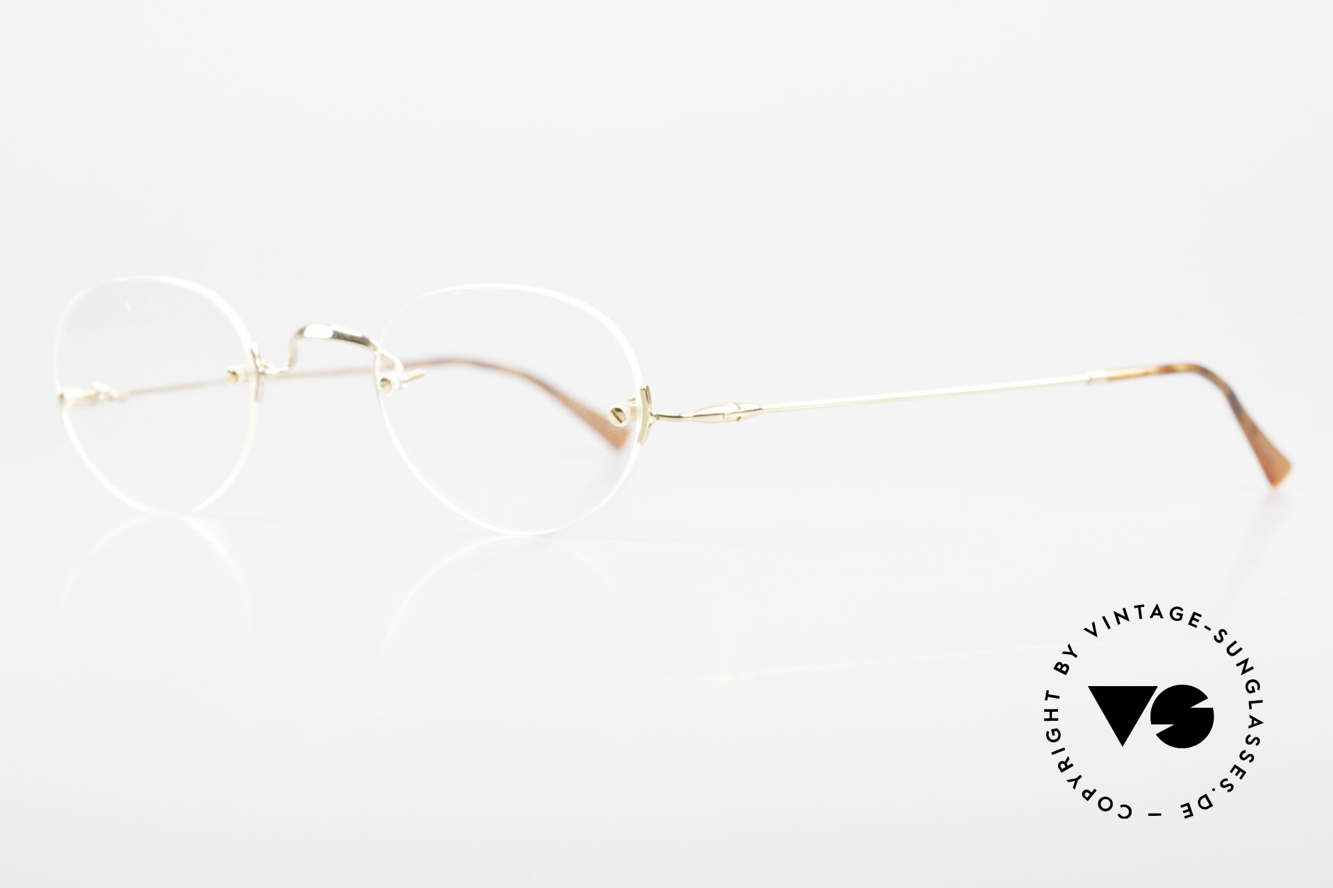 Glasses Lunor Classic Panto GP Rimless Eyeglasses Gold