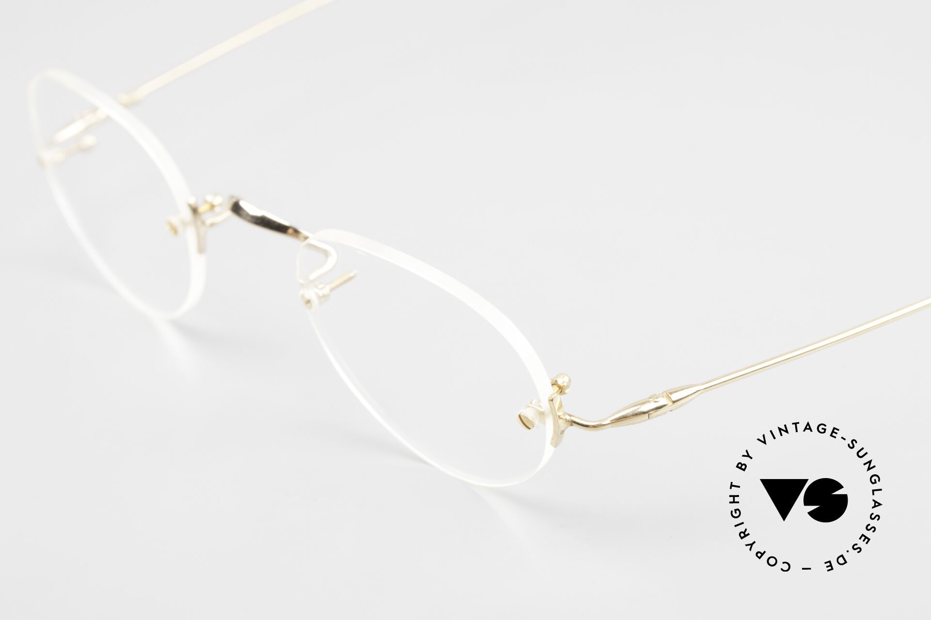 Glasses Lunor Classic Panto GP Rimless Eyeglasses Gold