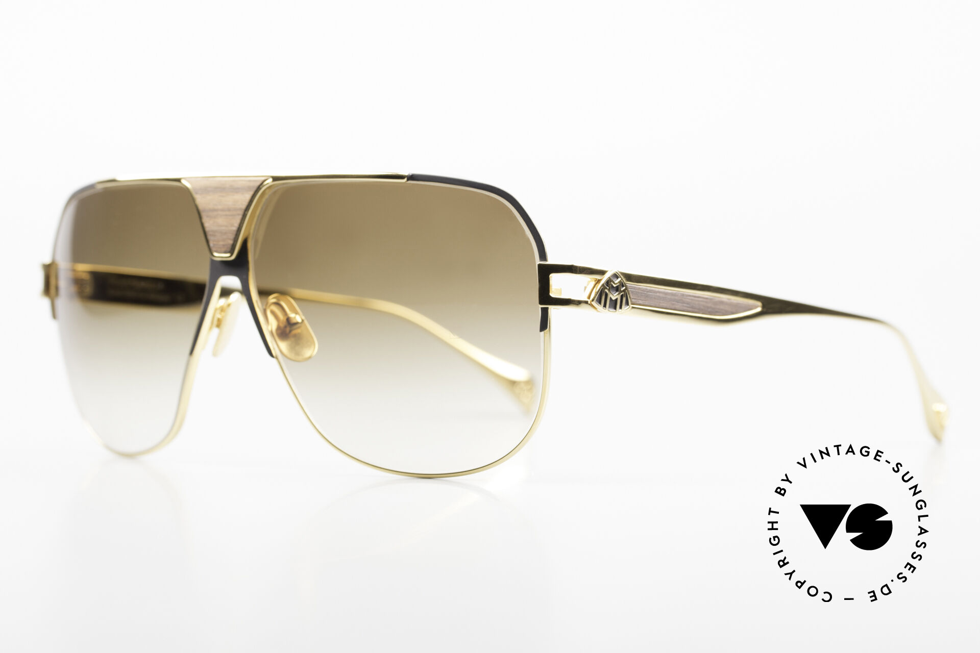 Sunglasses Maybach The Player I 24kt Gold Plated Titanium Wood