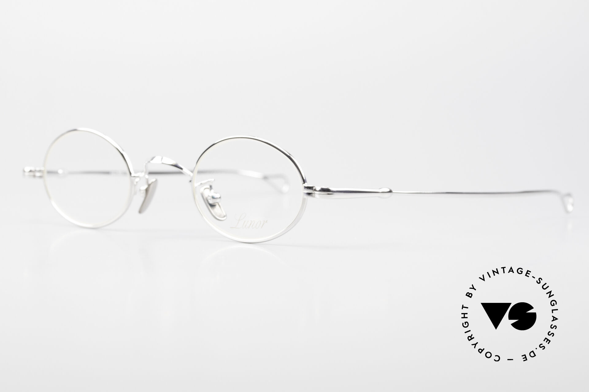 Glasses Lunor V 101 Small Oval Frame Platinum
