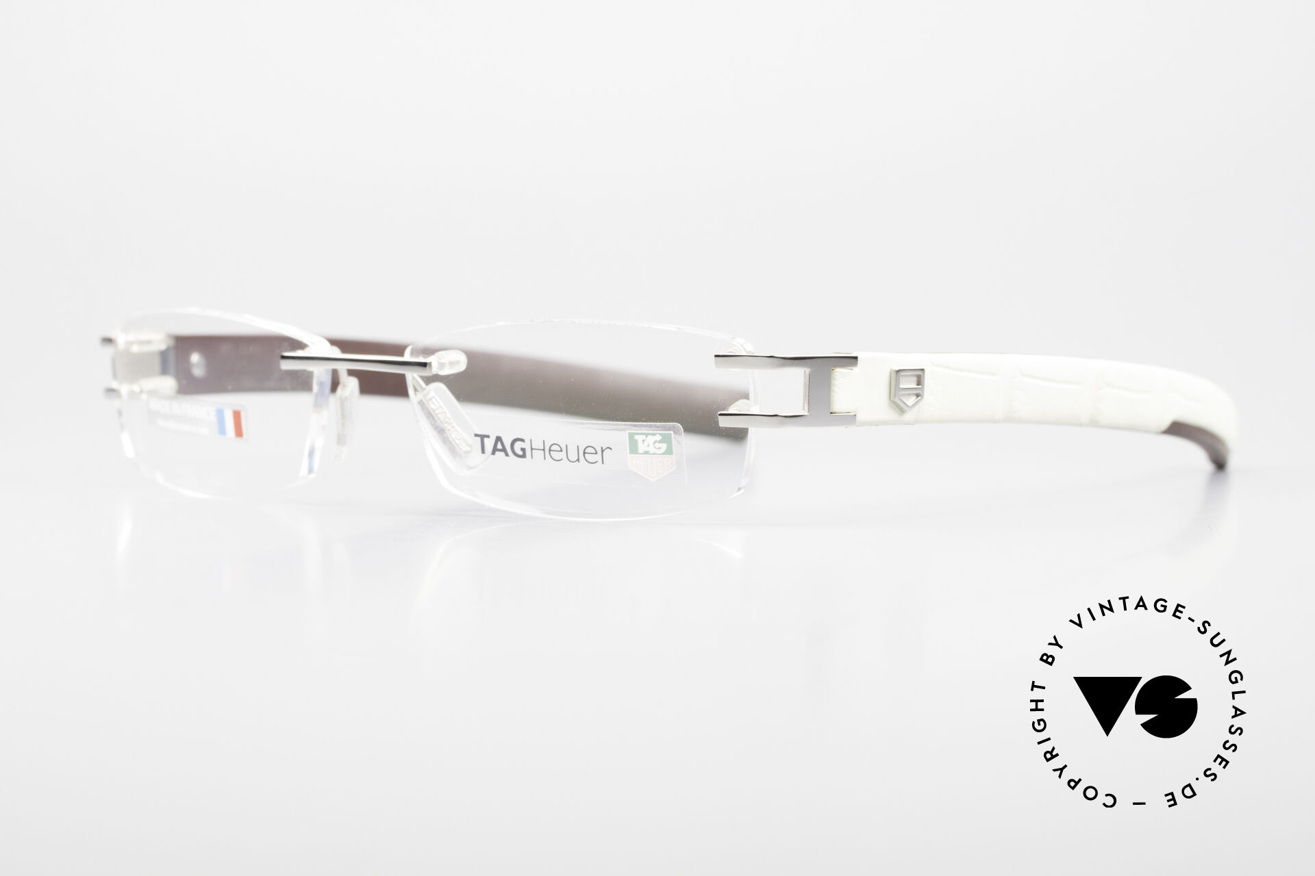 Glasses Tag Heuer L-Type 0116 Rimless Frame Leather Temples