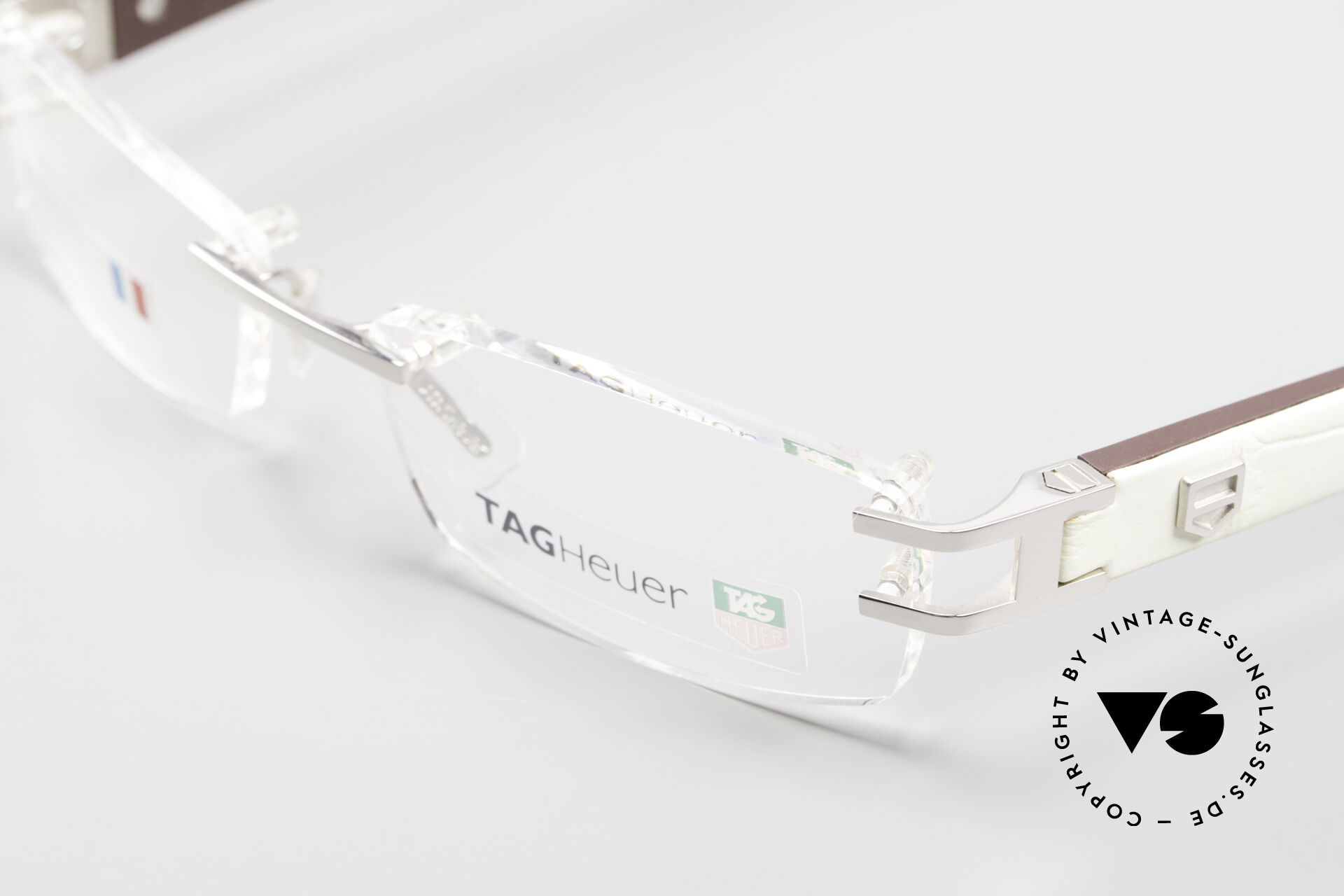 Glasses Tag Heuer L-Type 0116 Rimless Frame Leather Temples