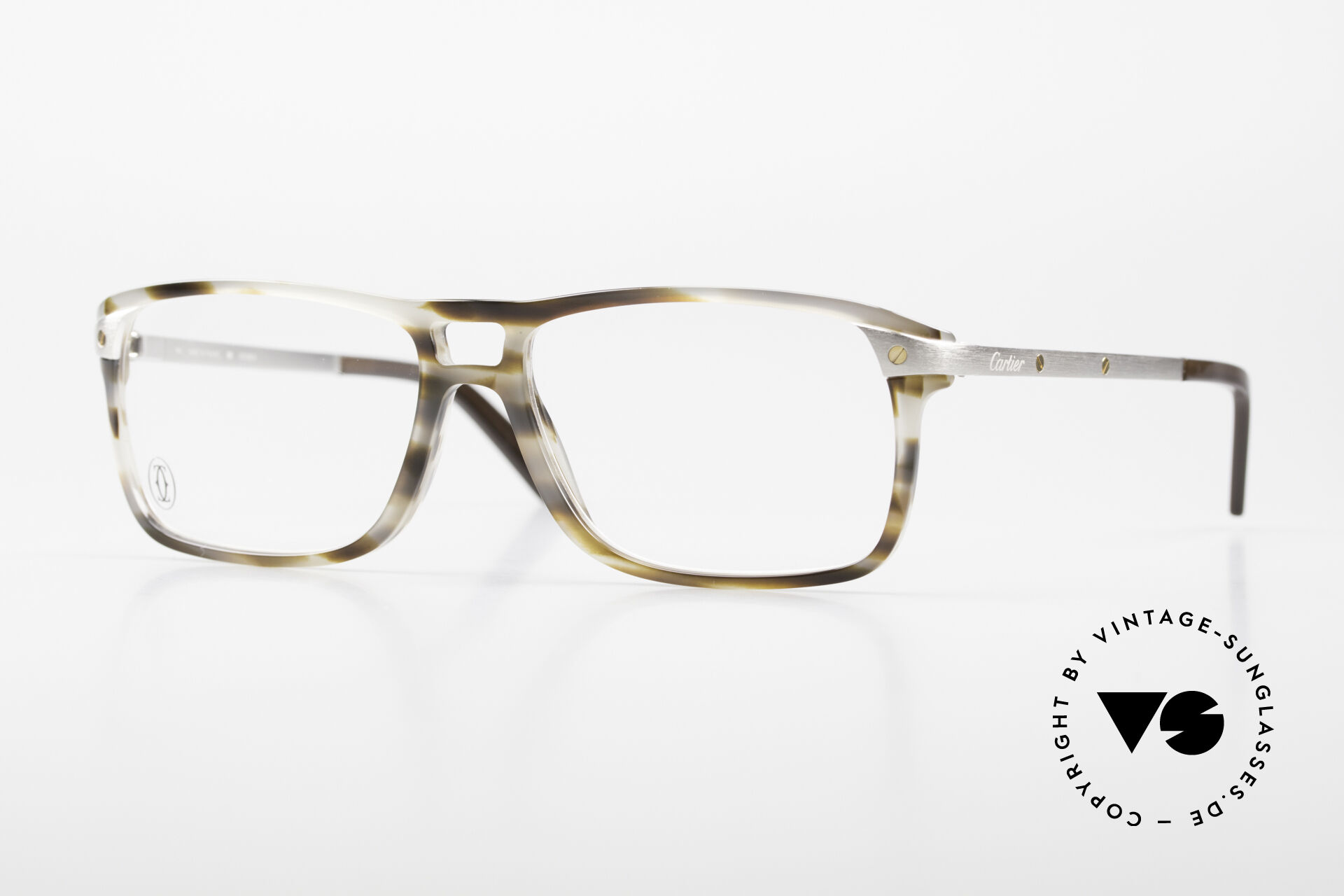 Glasses Cartier Eye Classics Men's Eyeglasses Platinum