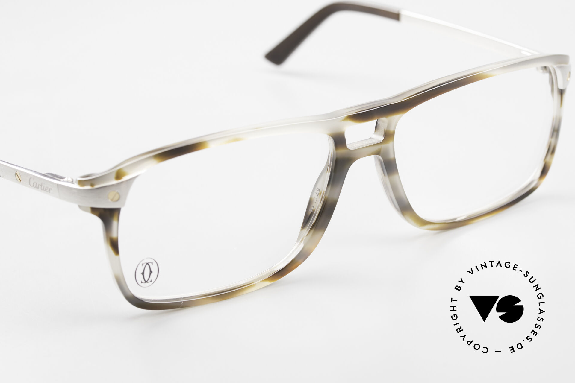 Glasses Cartier Eye Classics Men's Eyeglasses Platinum