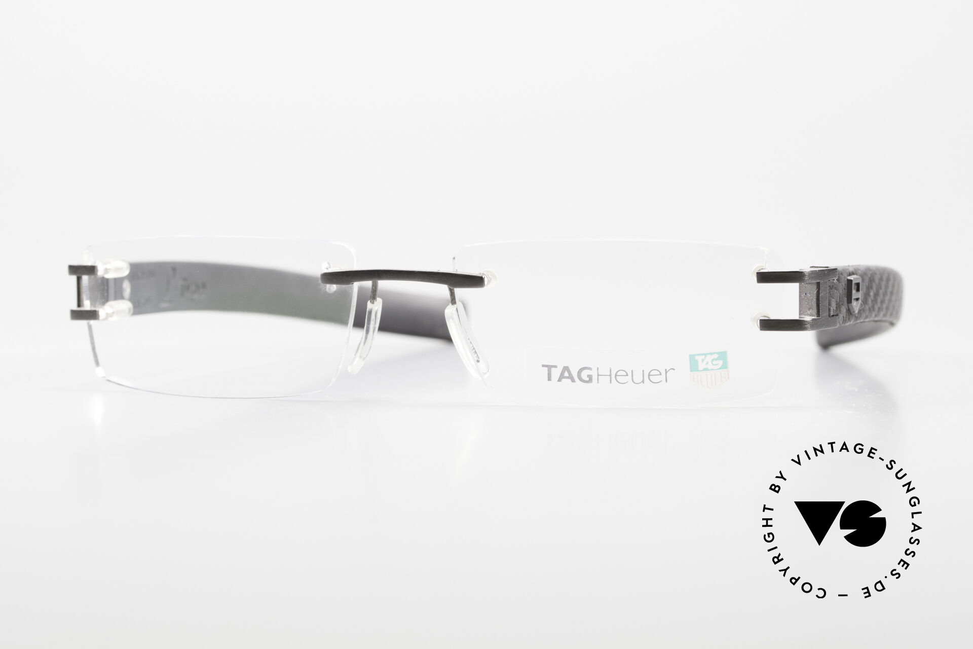Glasses Tag Heuer L-Type 0112 Rimless Frame Leather Temples