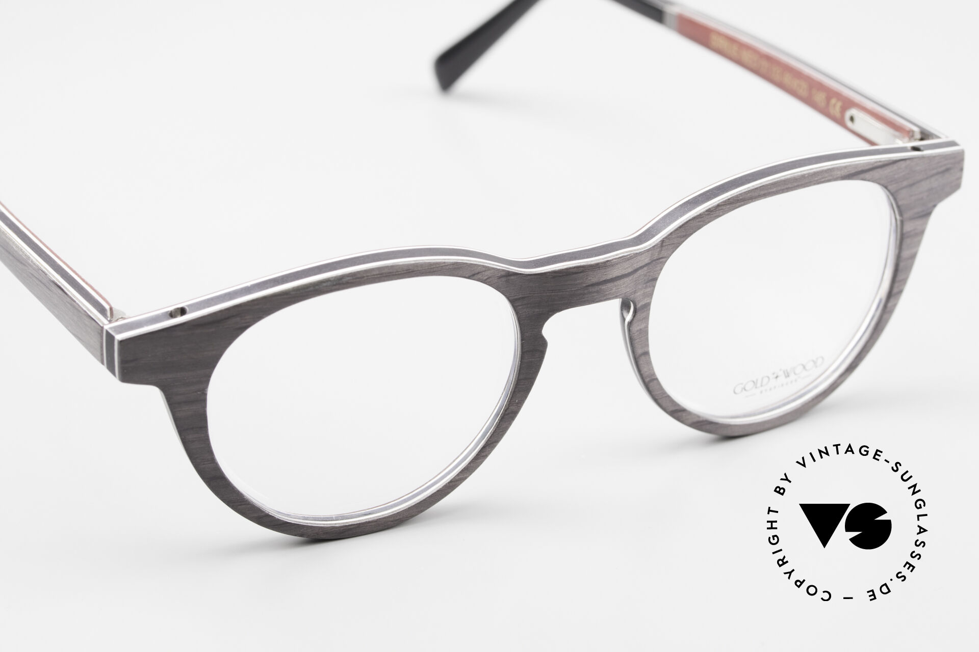 Glasses Gold & Wood Sirius 01 Luxury Frame Panto Design