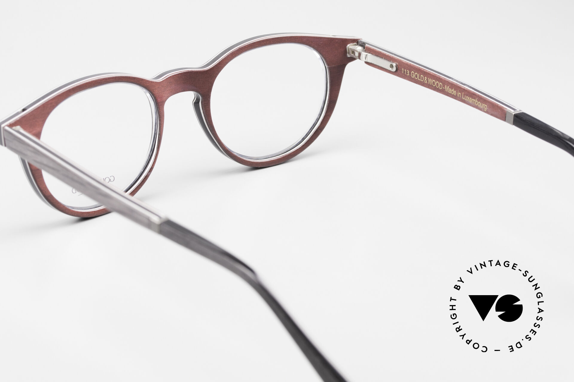 Glasses Gold & Wood Sirius 01 Luxury Frame Panto Design