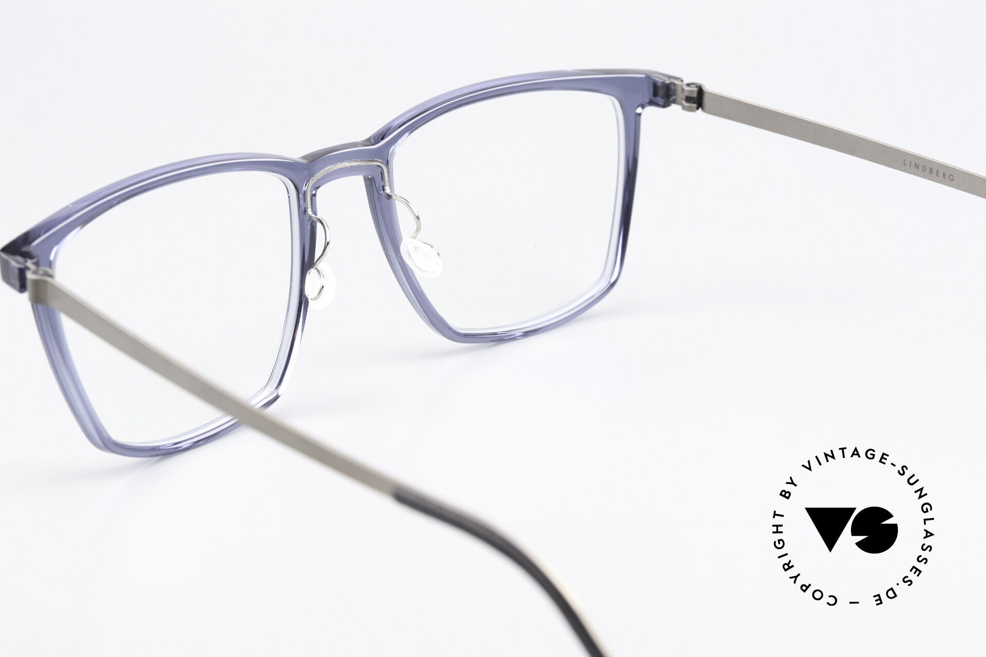 Glasses Lindberg 1260 54 Acetanium Large Vintage Frame Blue
