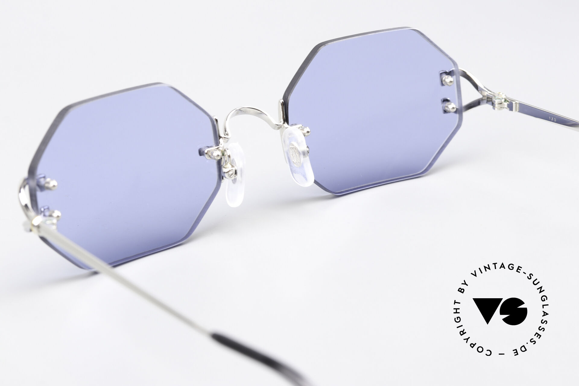 Sunglasses Cartier Rimless Octag Platinum Portofino Decor