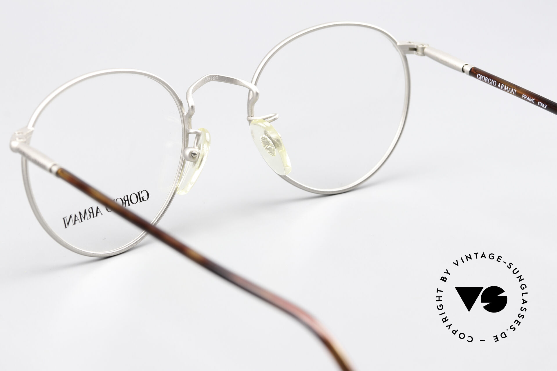 Glasses Giorgio Armani 138 Panto Specs Silver Tortoise