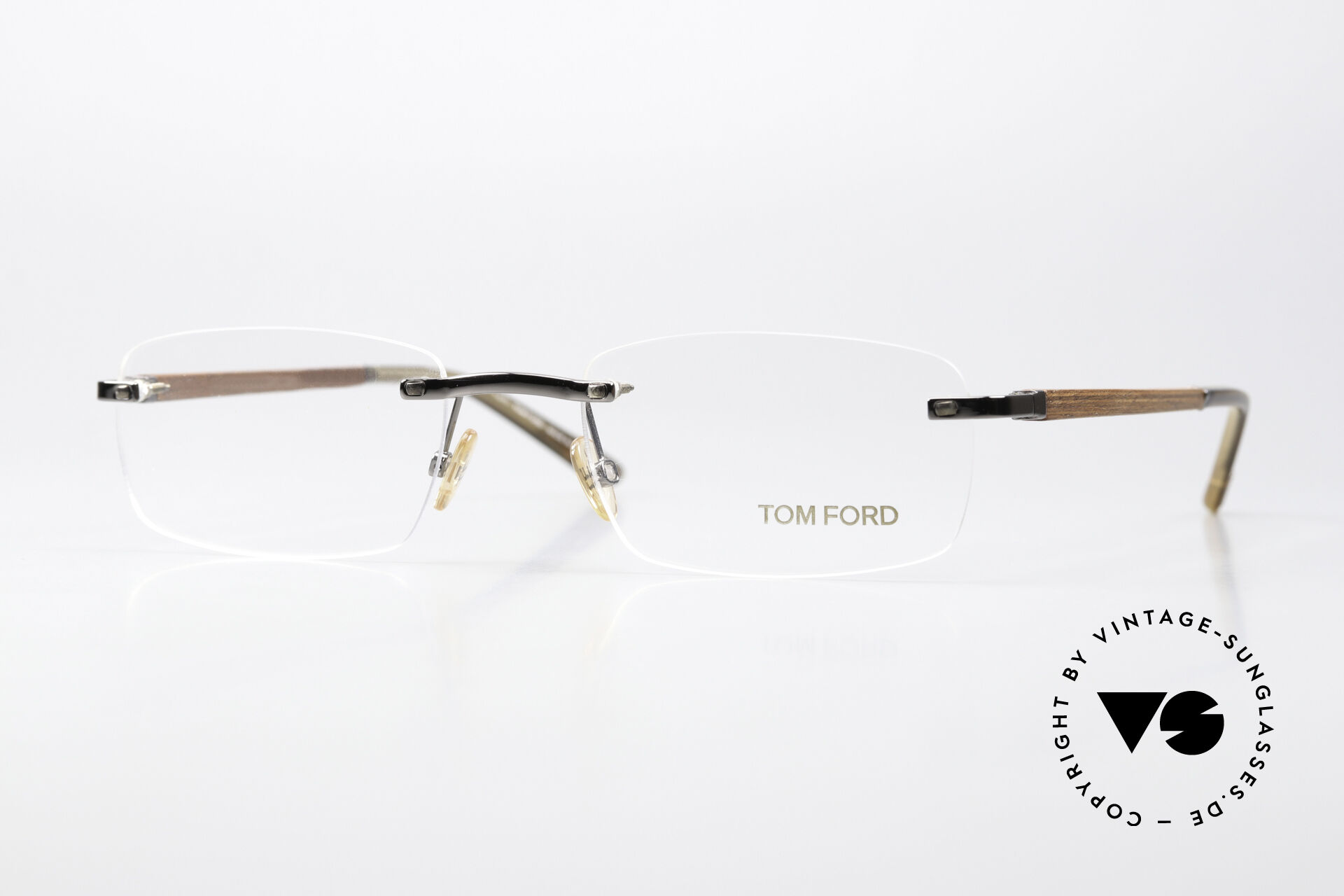 Glasses Tom Ford TF5080 Rimeless Wooden Temples