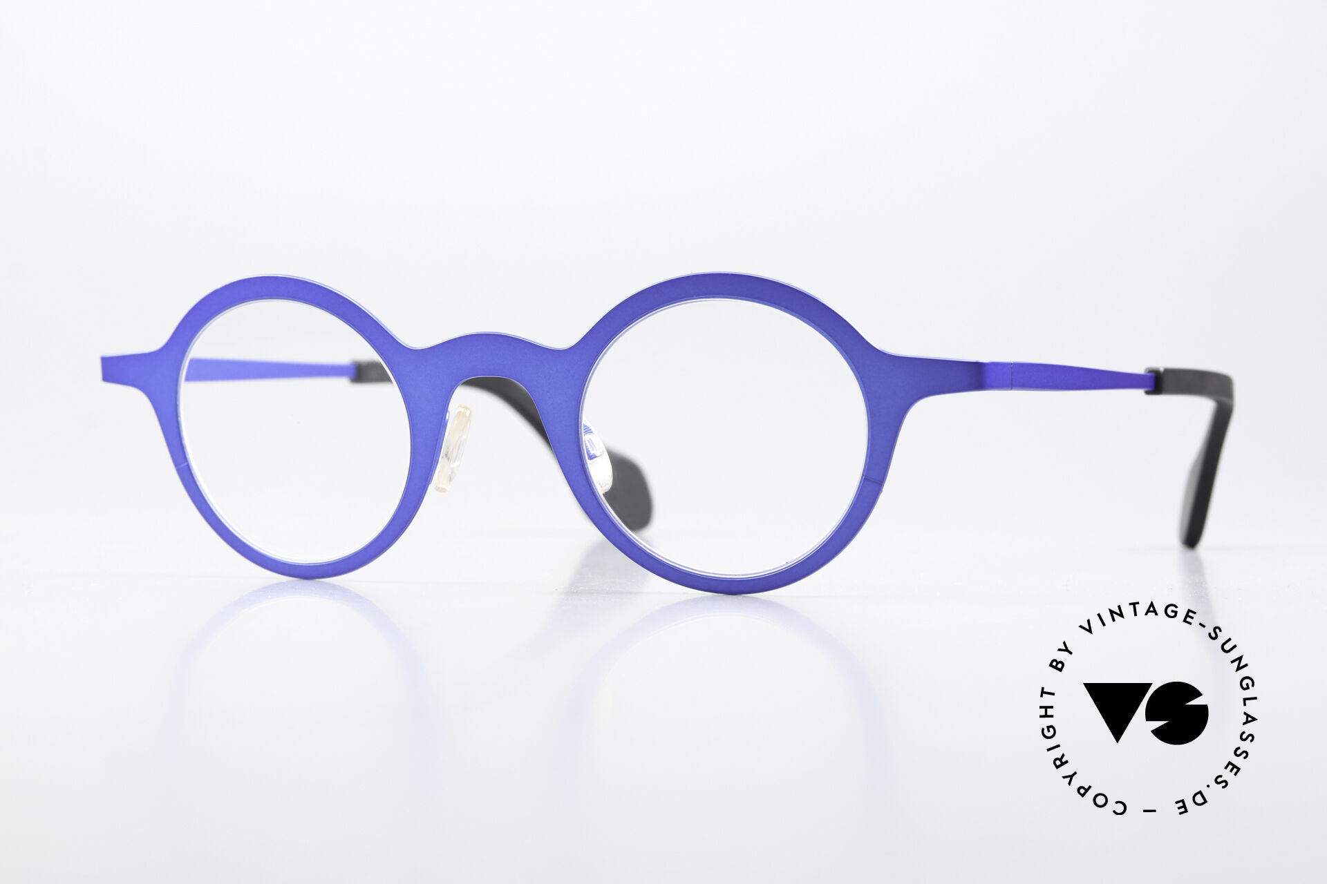 Glasses Theo Belgium Mille 24 Metal Frame Blue Metallic