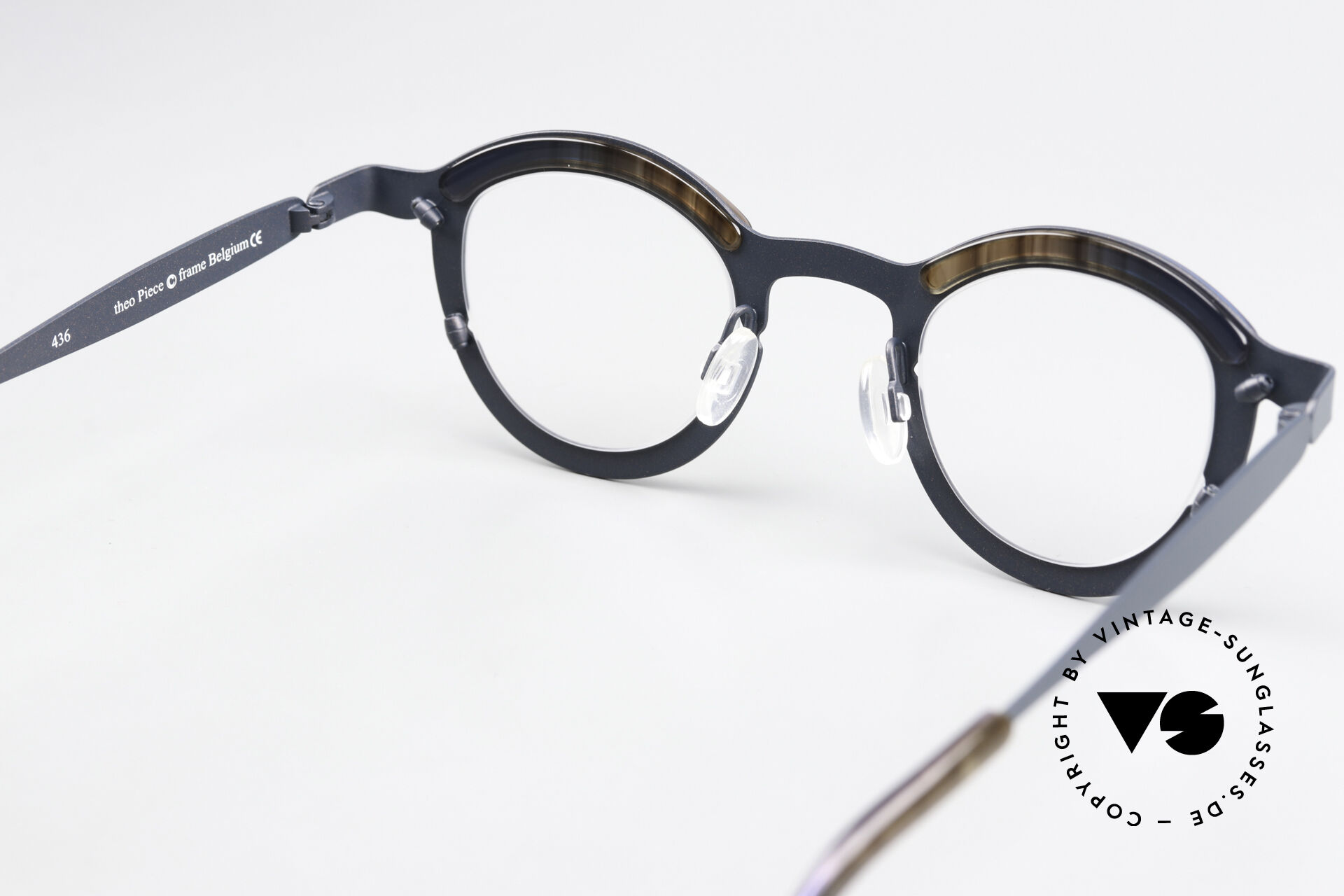 Glasses Theo Belgium Piece Round Frame Unisex Panto