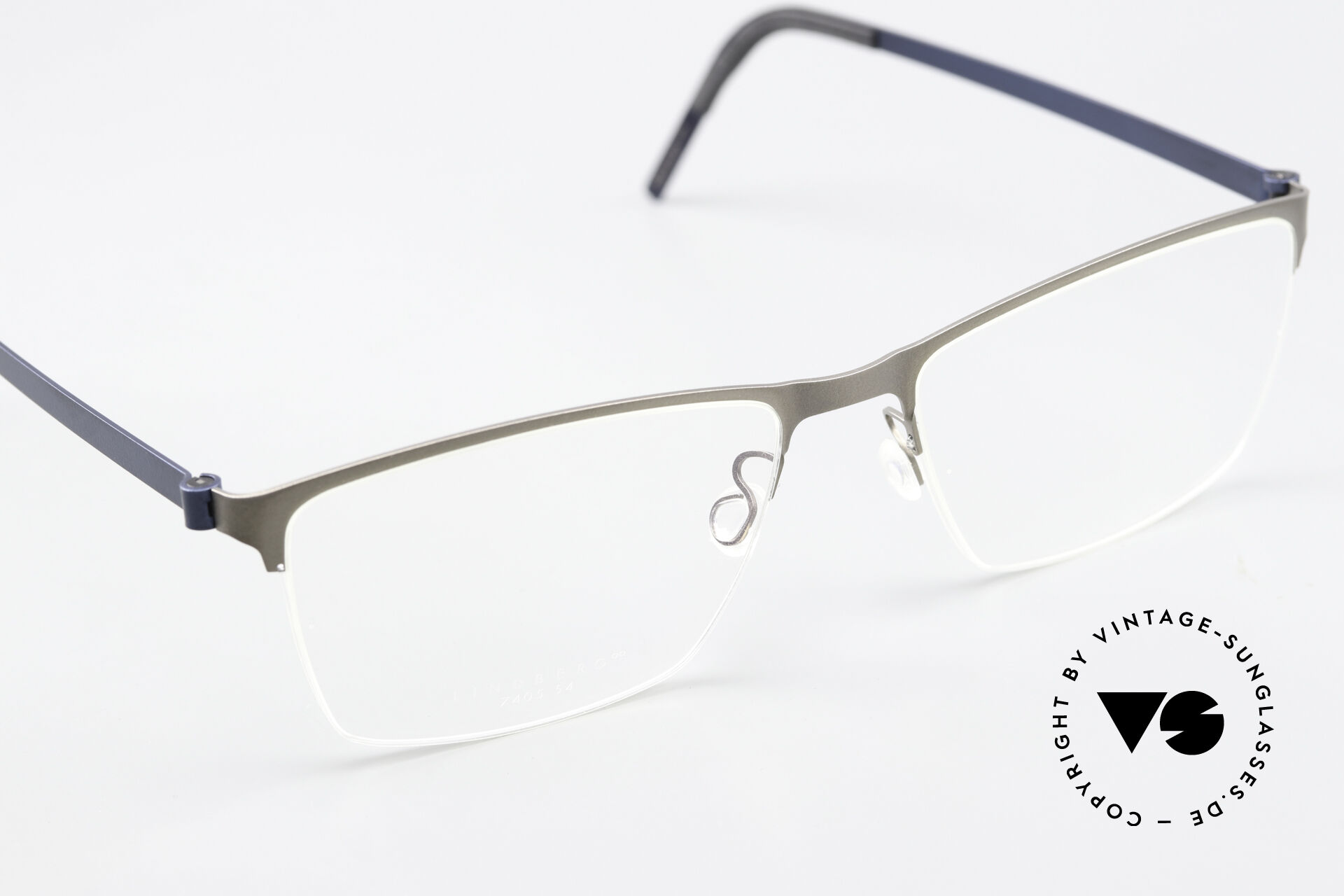 Glasses Lindberg 7405 Strip Titanium Square Men's Eyeglasses