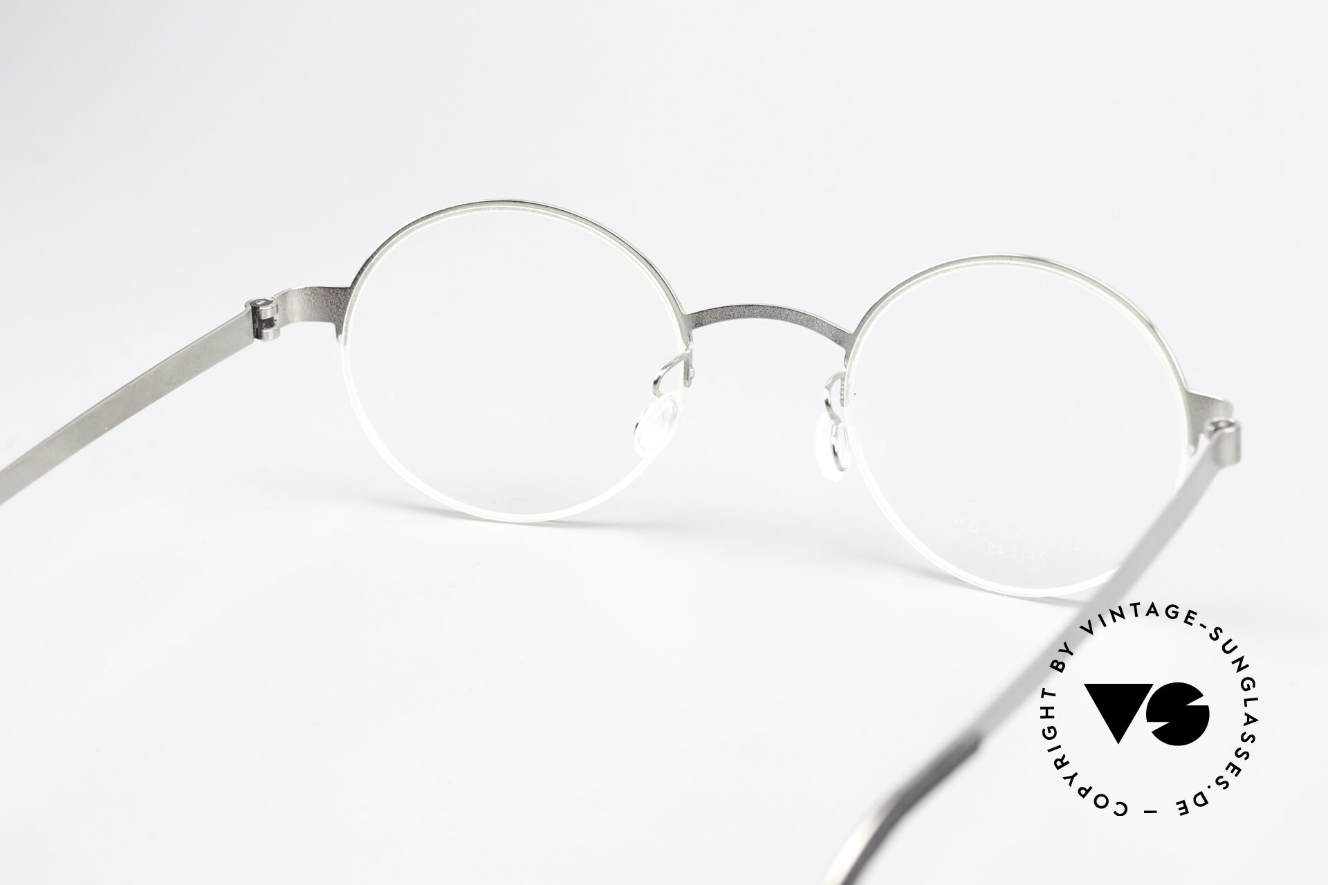 Glasses Lindberg 7413 Strip Titanium Round Nylor Frame Silver