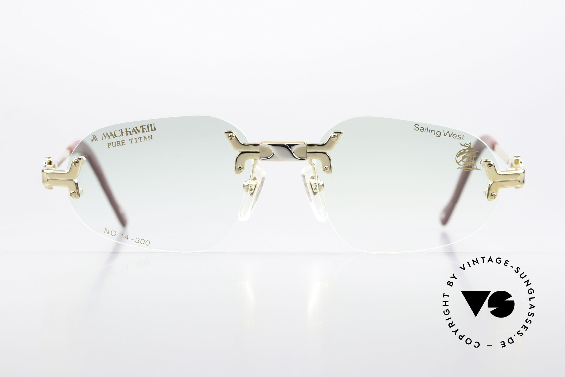 Glasses Machiavelli 14-300 Stately Glasses 80's Rimless