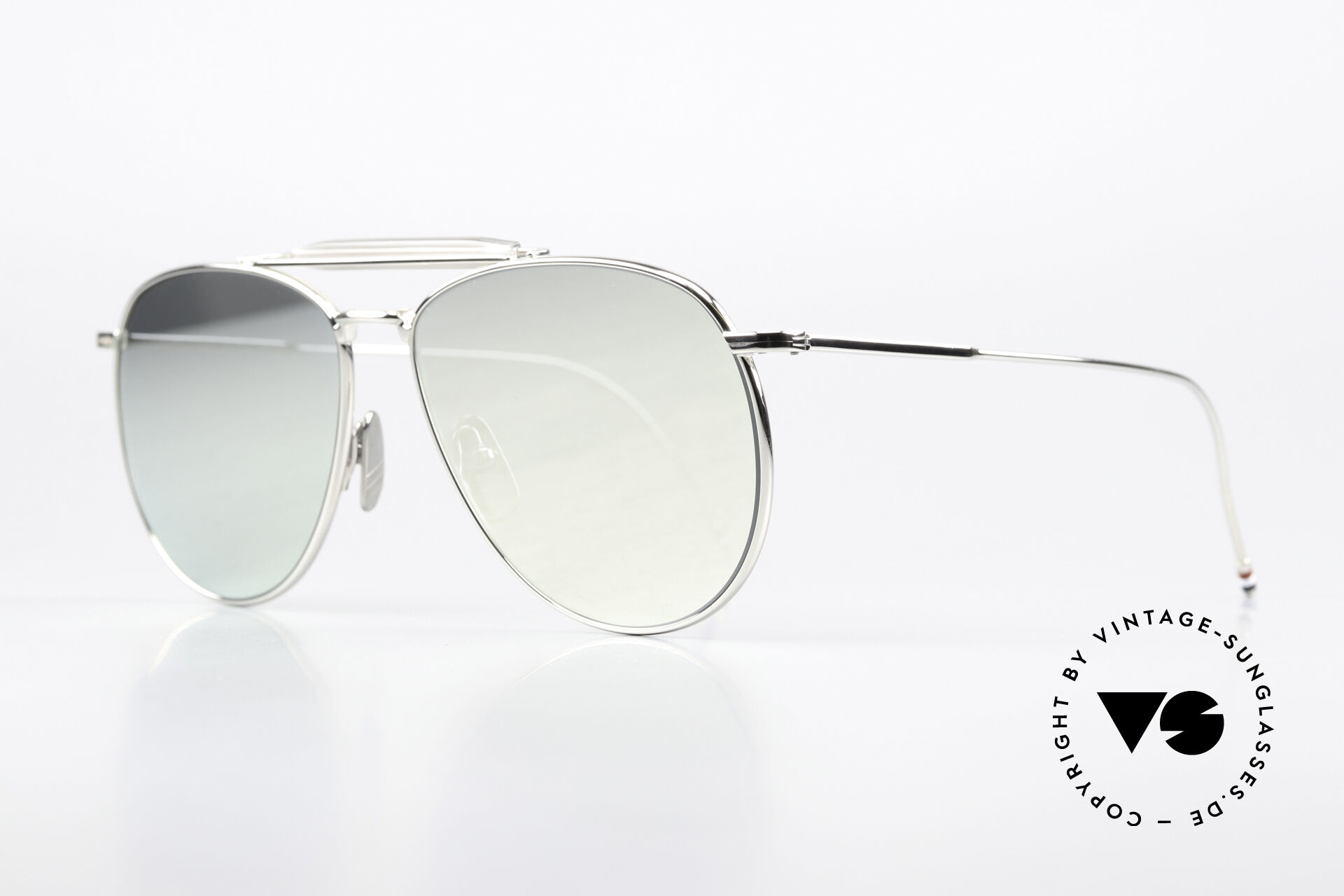 Sunglasses Thom Browne TB015 XL Aviator Silver Mirrored