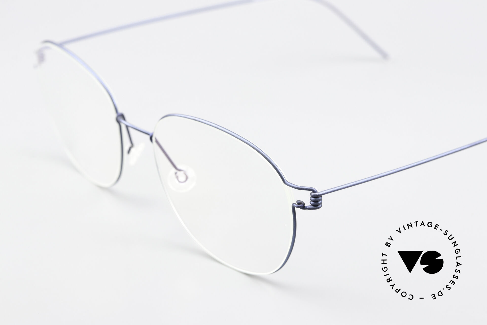 Glasses Lindberg Robin 53 Air Titan Rim Matt Dark Blue Eyeglasses