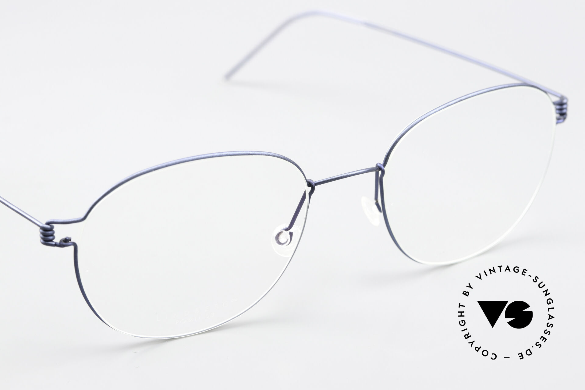 Glasses Lindberg Robin 53 Air Titan Rim Matt Dark Blue Eyeglasses