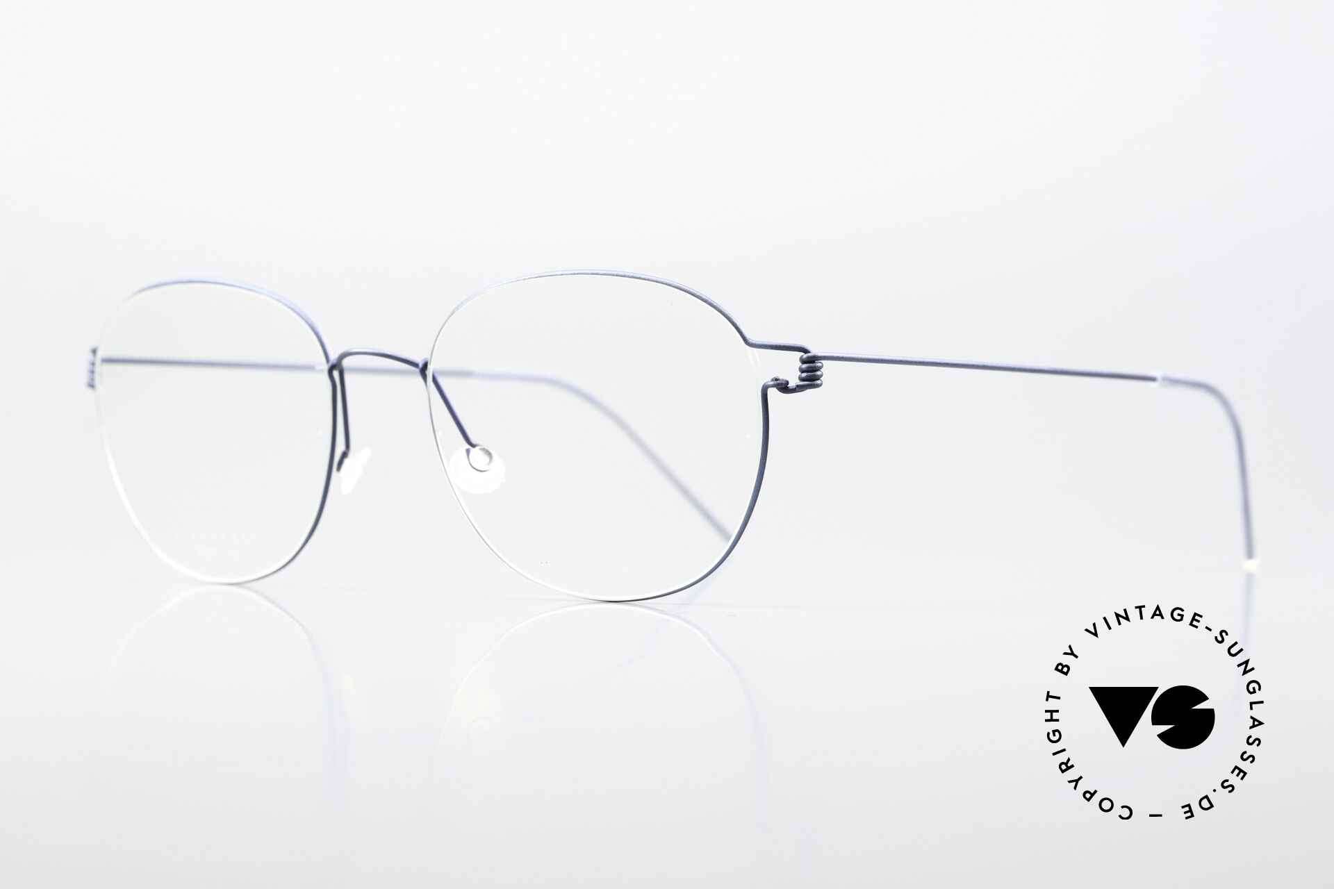 Glasses Lindberg Robin 53 Air Titan Rim Matt Dark Blue Eyeglasses